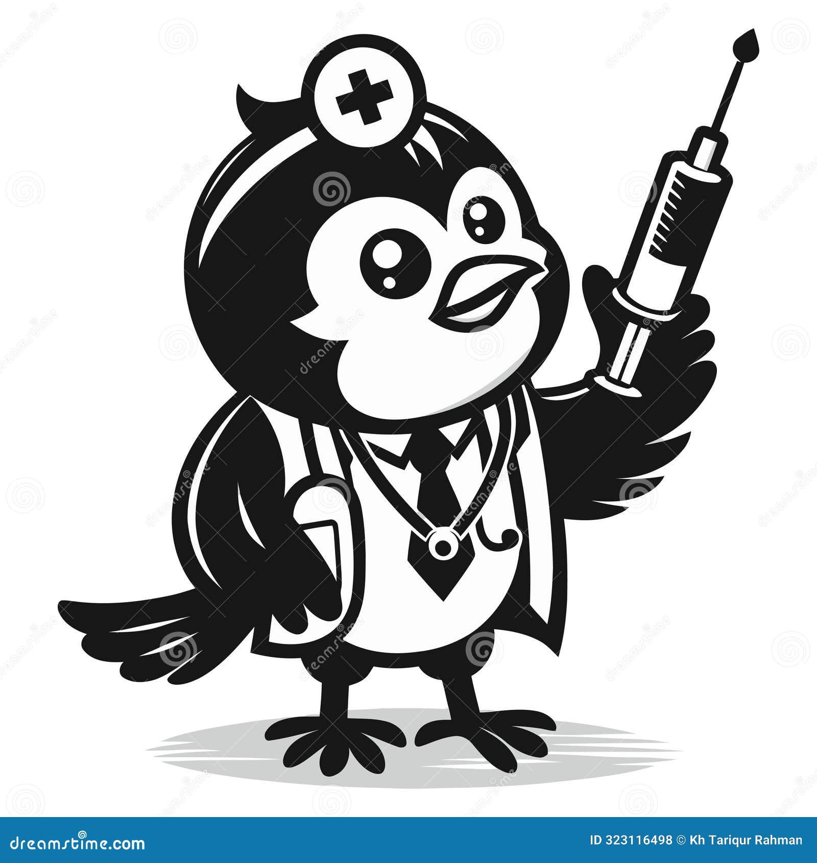 Adorable Doctor Bird Silhouette Vector | CartoonDealer.com #323116533