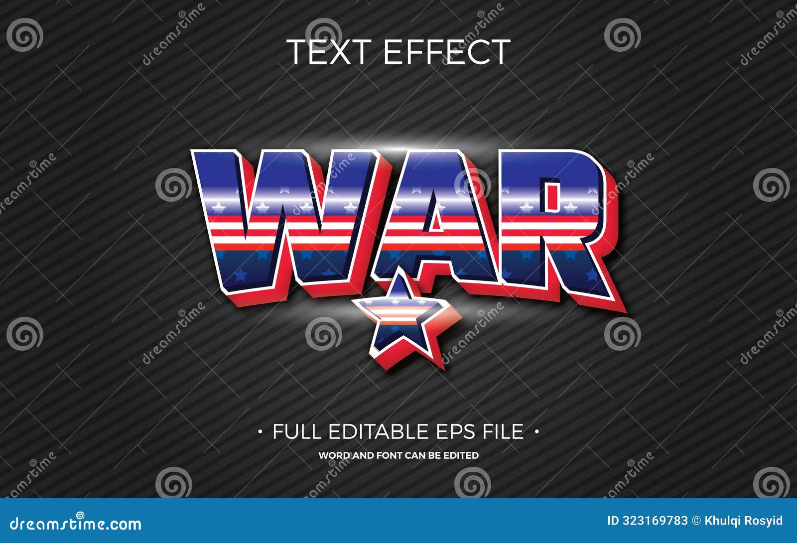 American War Text Effect.Fully Editable Text Stock Vector ...