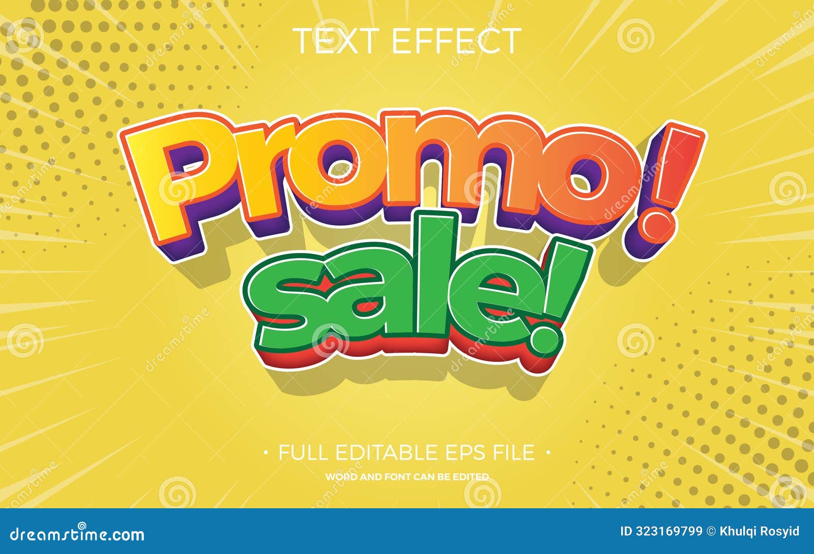 Promo Sale Text Effect. Editable Text Stock Vector - Illustration of ...