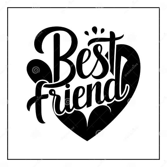 Best Friend Vector Art Illustration with Love Icon Stock Vector ...