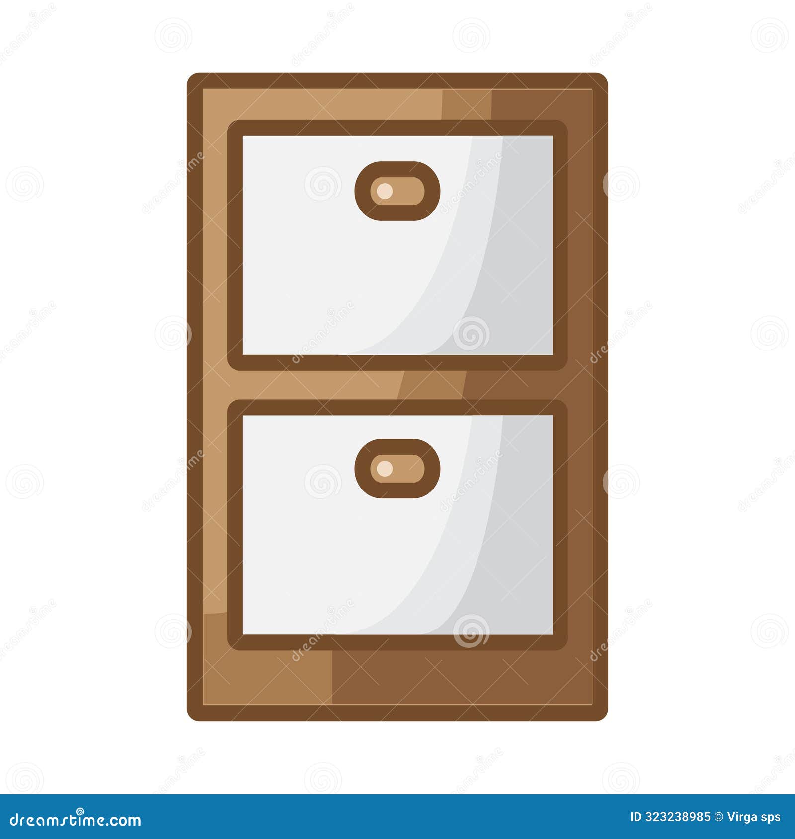 Brown Bedroom Drawers. Minimalist Drawer Design Stock Vector ...