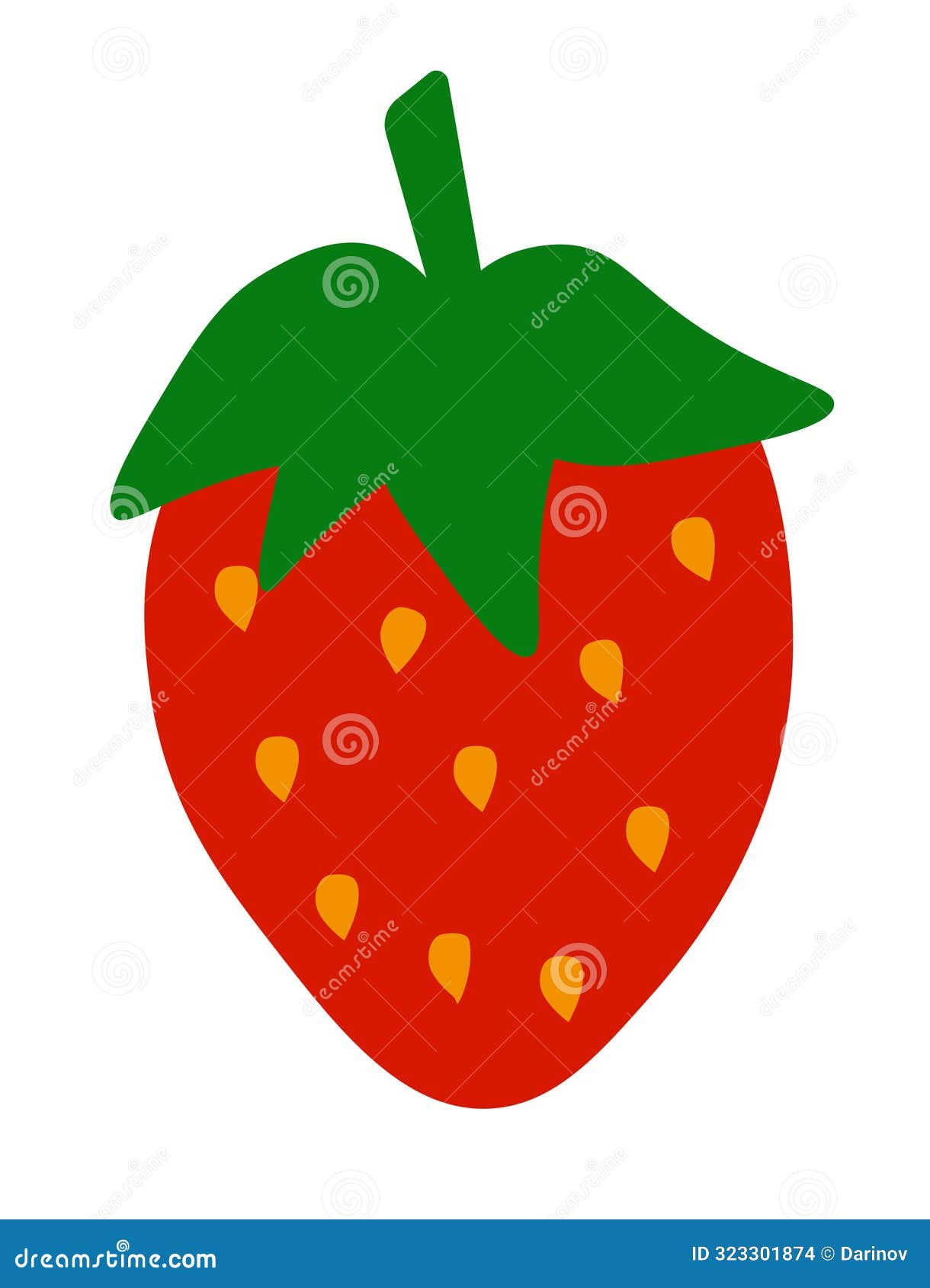 Simple Strawberry Element. Berry Food Summer. Vector Flat Illustration ...