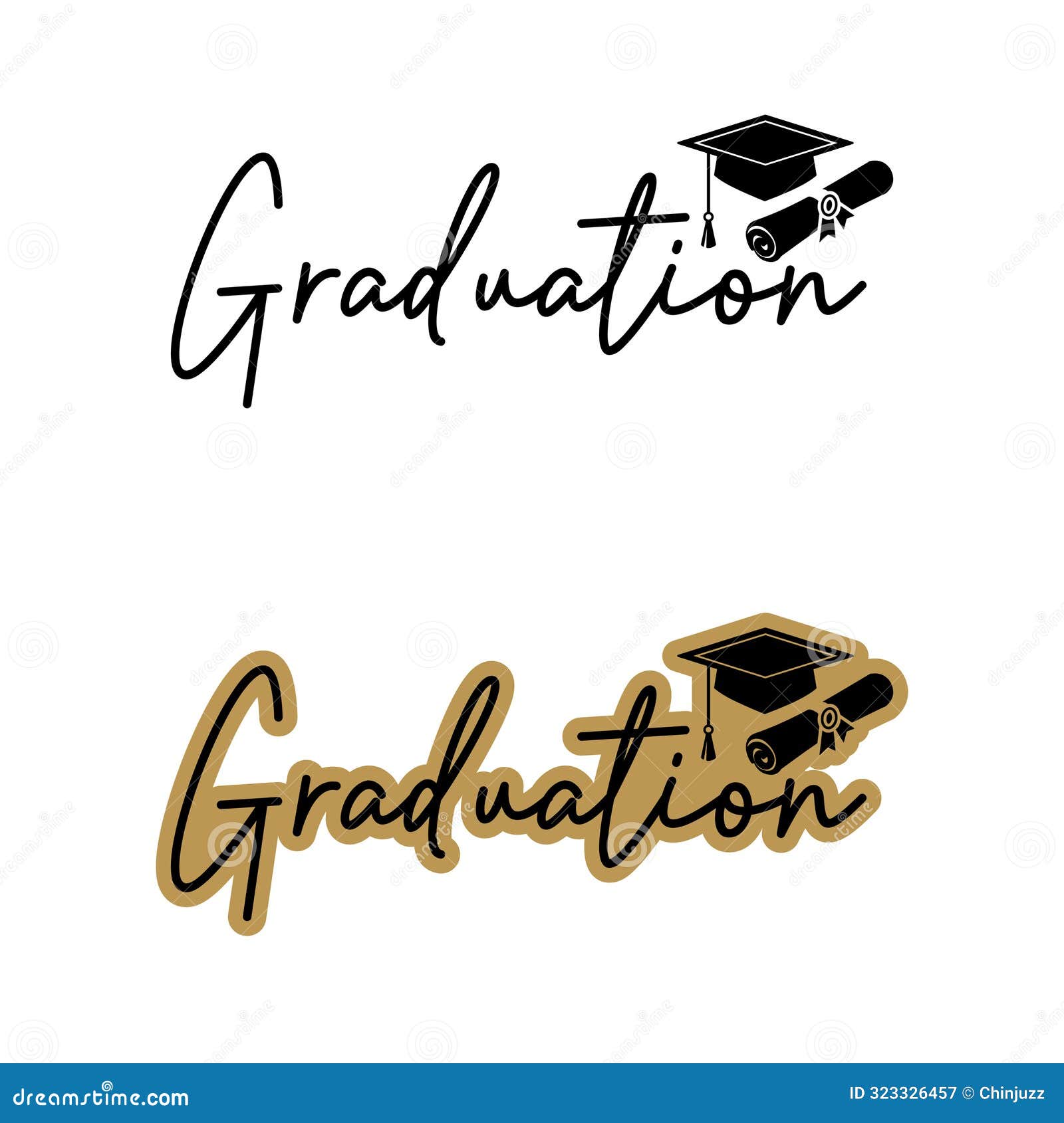 Graduation Text Icon Vector Design. Stock Vector - Illustration of ...