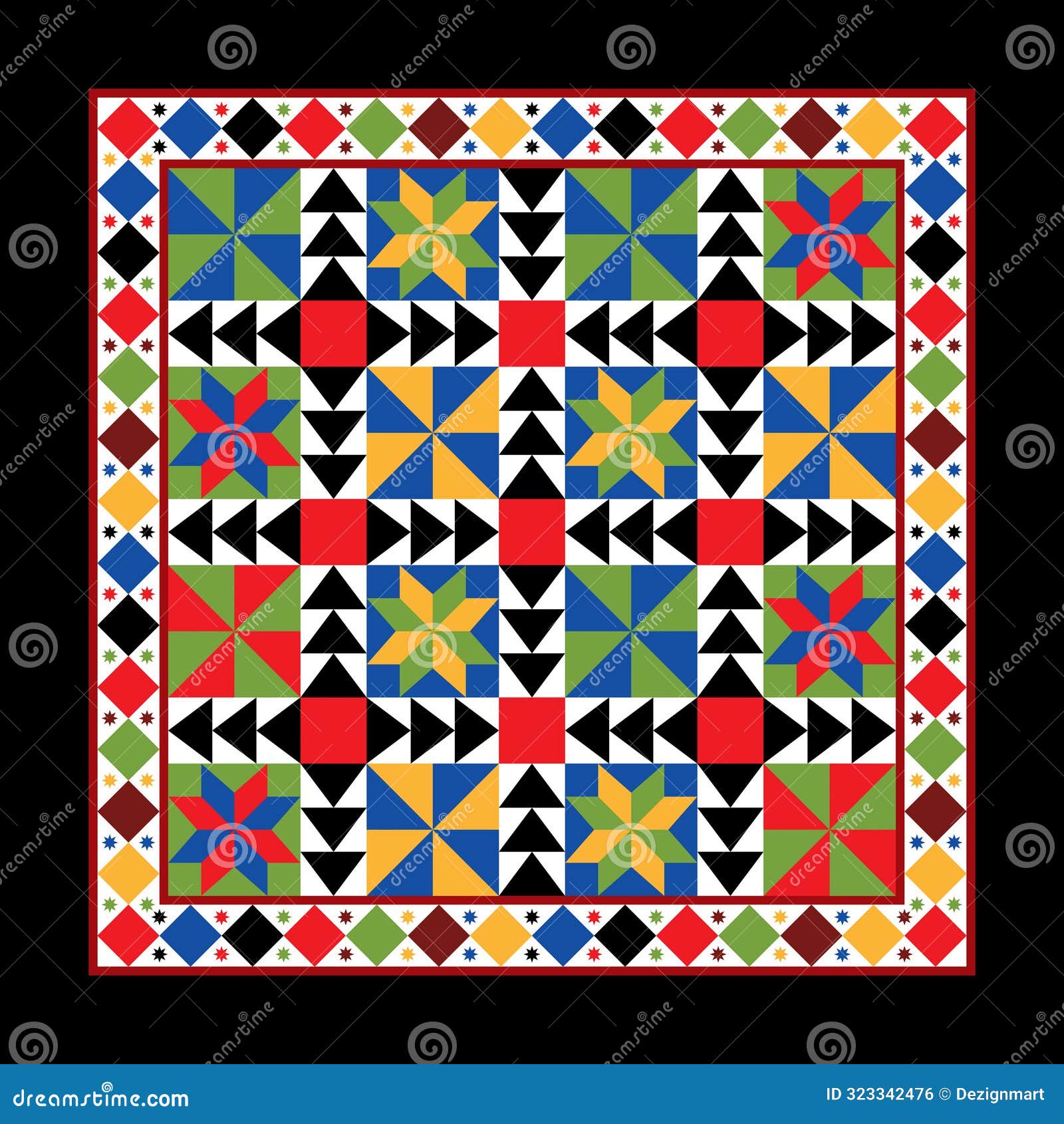 Colorful Traditional Sindhi Rilli Texture Background Stock Illustration ...