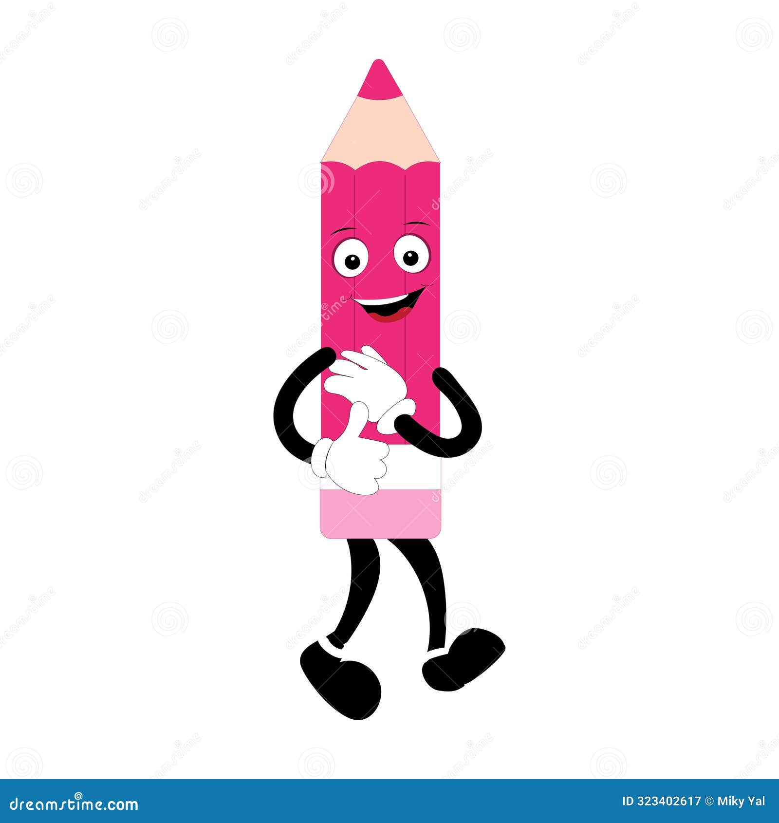 Pencil Mascot Vector Character Education or Study Sticker Icon Stock ...