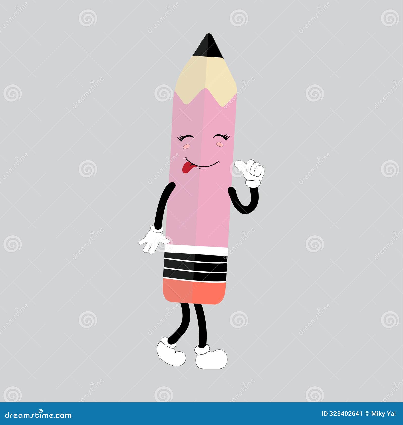 Pencil Mascot Vector Character Education or Study Sticker Icon Stock ...