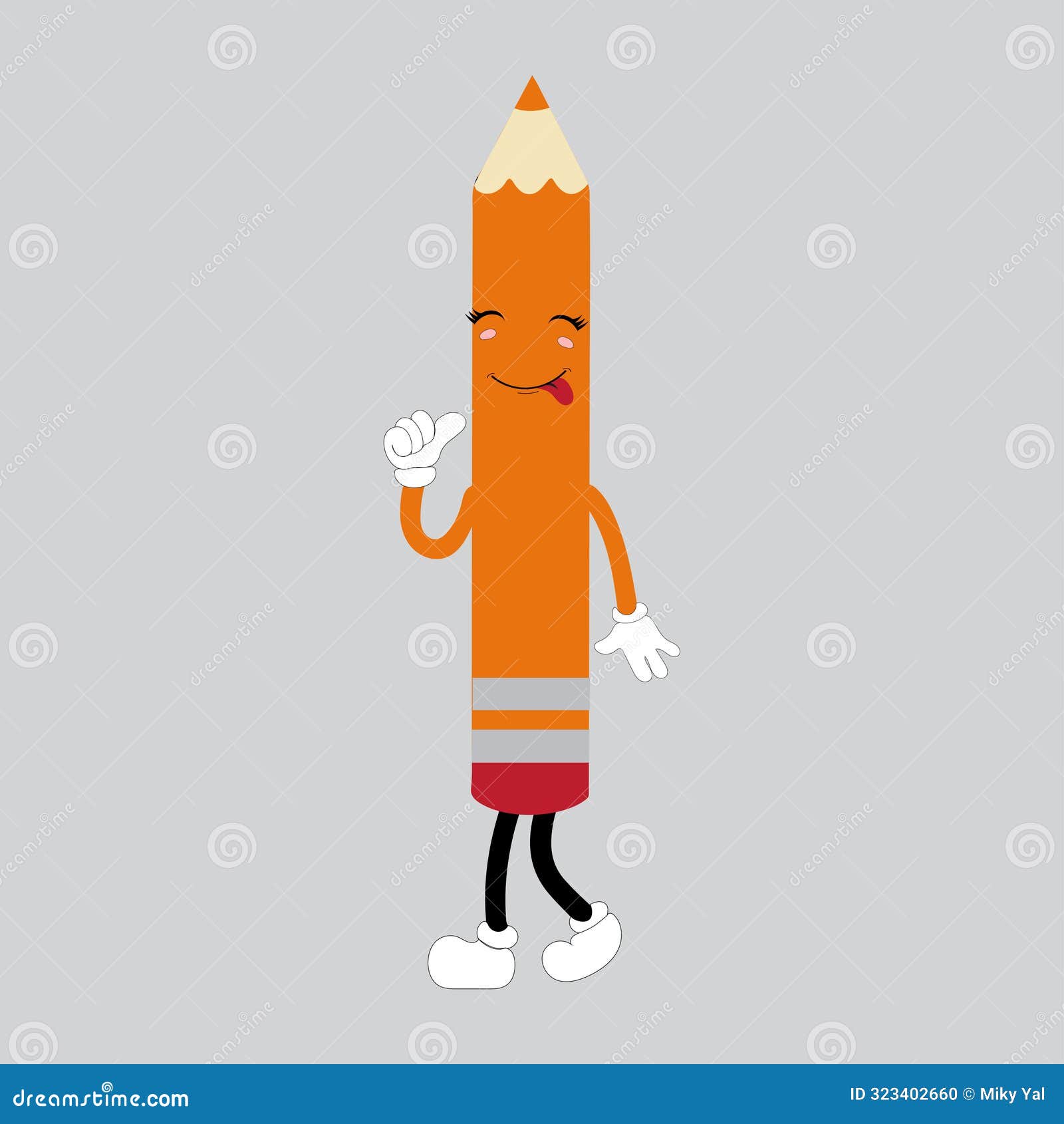 Pencil Mascot Vector Character Education or Study Sticker Icon Stock ...