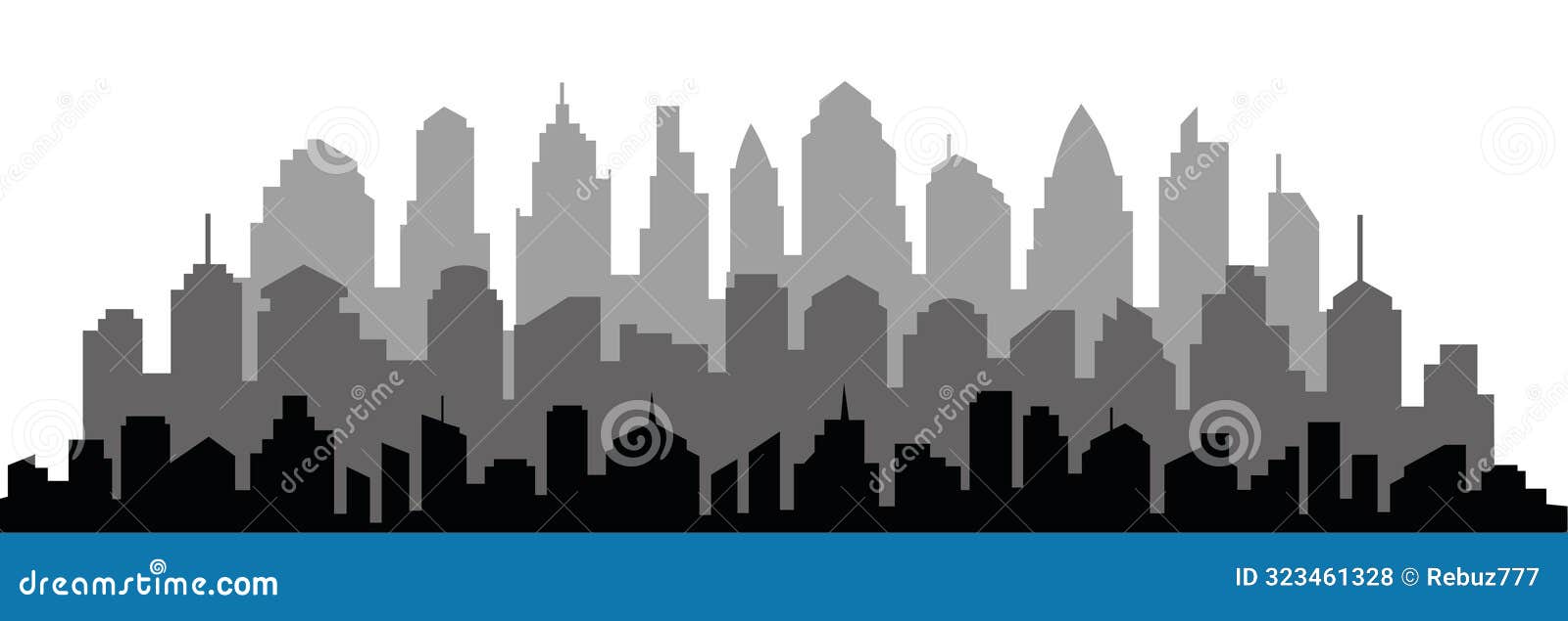 Light Gray Cityscape Background. City Buildings with Trees at Park View ...