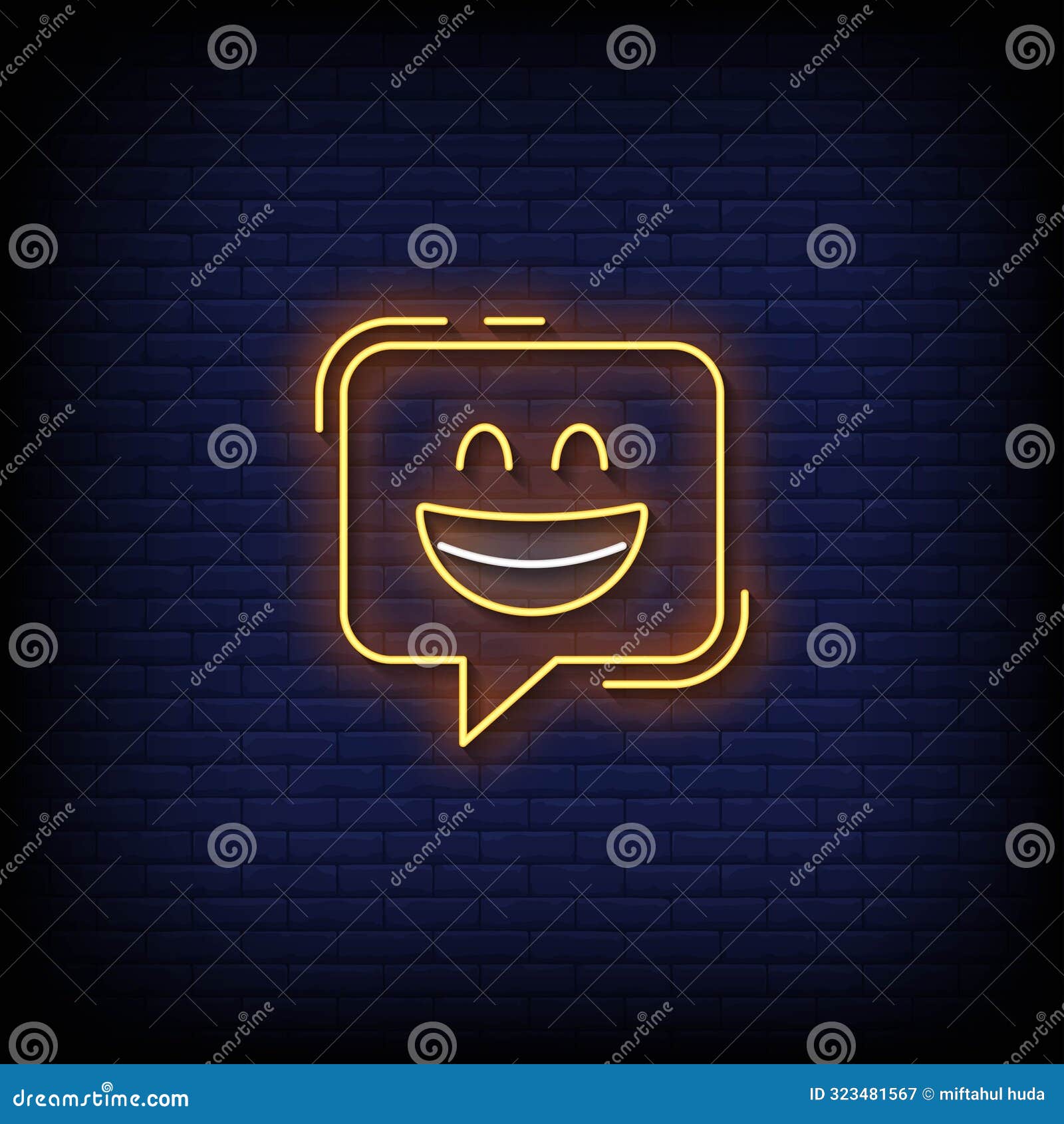Smile Emoji Symbol Neon Sign Vector Stock Vector - Illustration of ...