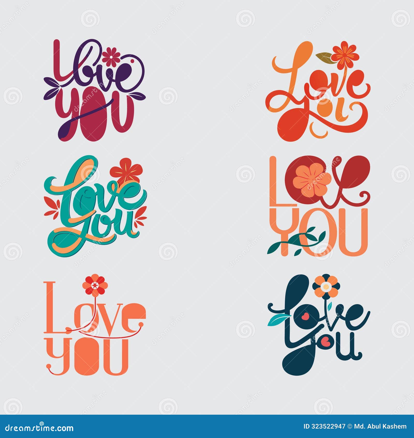 Font Design of the Text Love You Simple Line Art Illustration . Stock ...