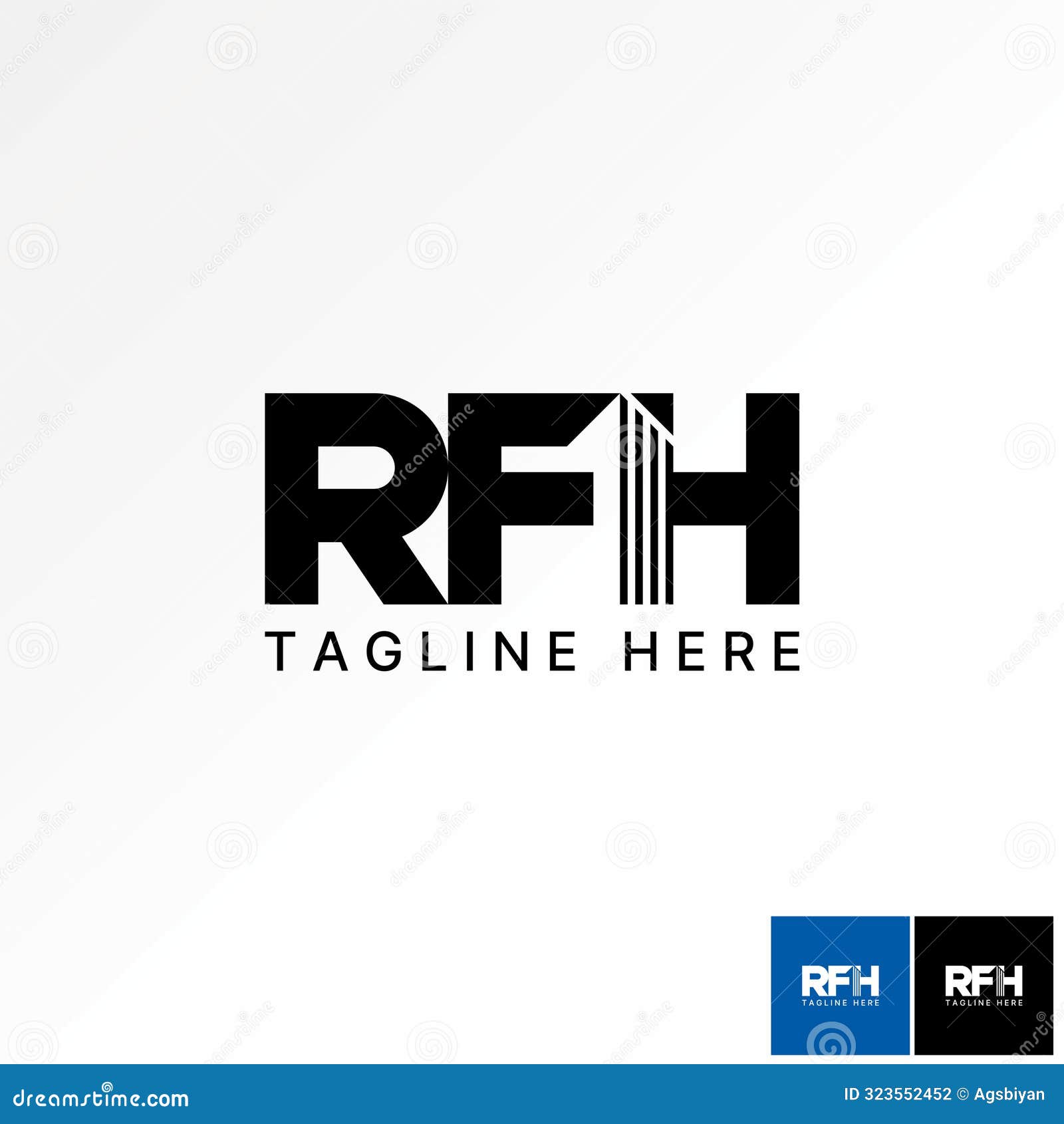 Initial RFH Font Negative Space Building Property. Related Monogram ...