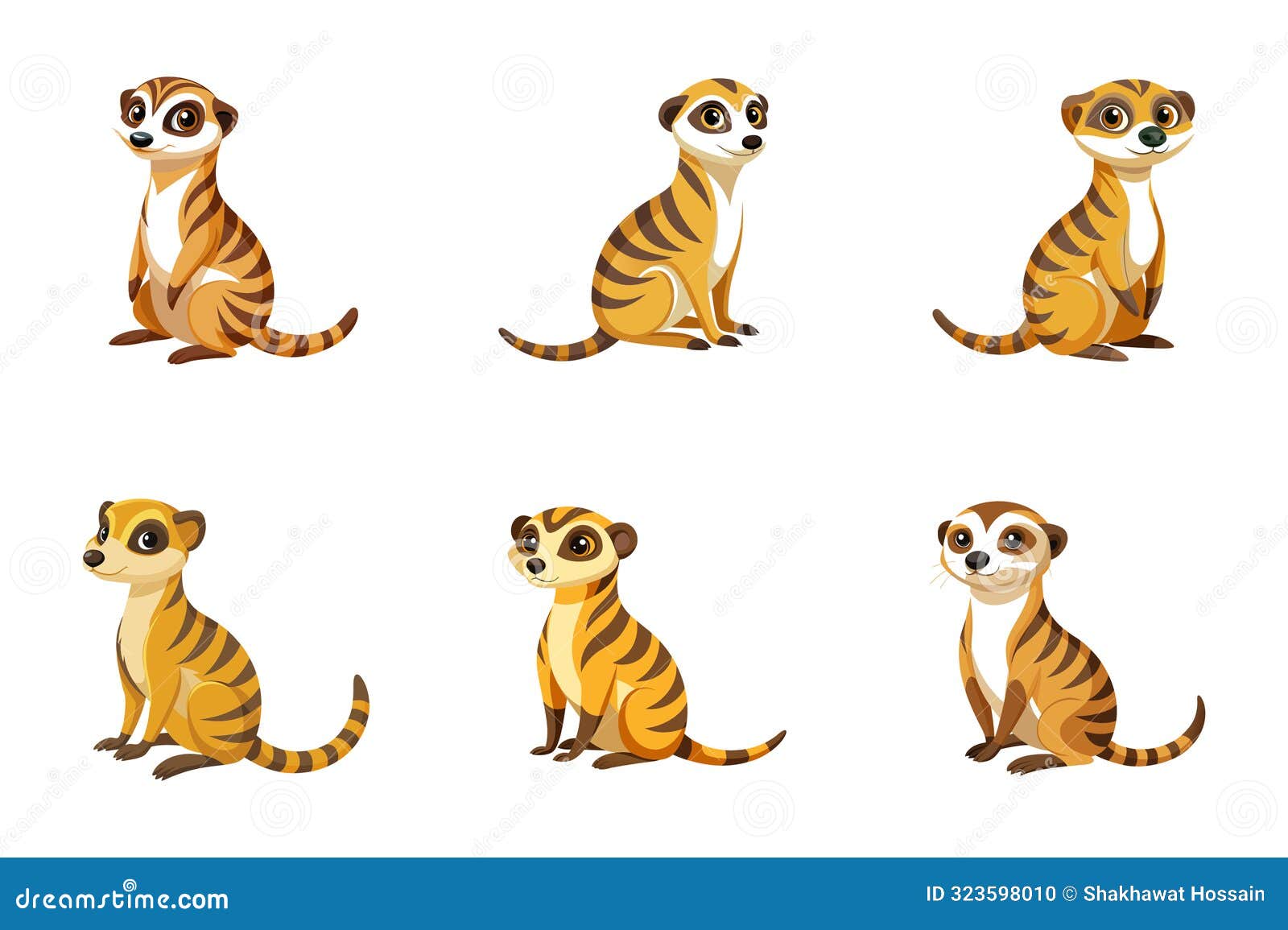 A Beautiful Meerkat White Bagrund Stock Vector - Illustration of cute ...