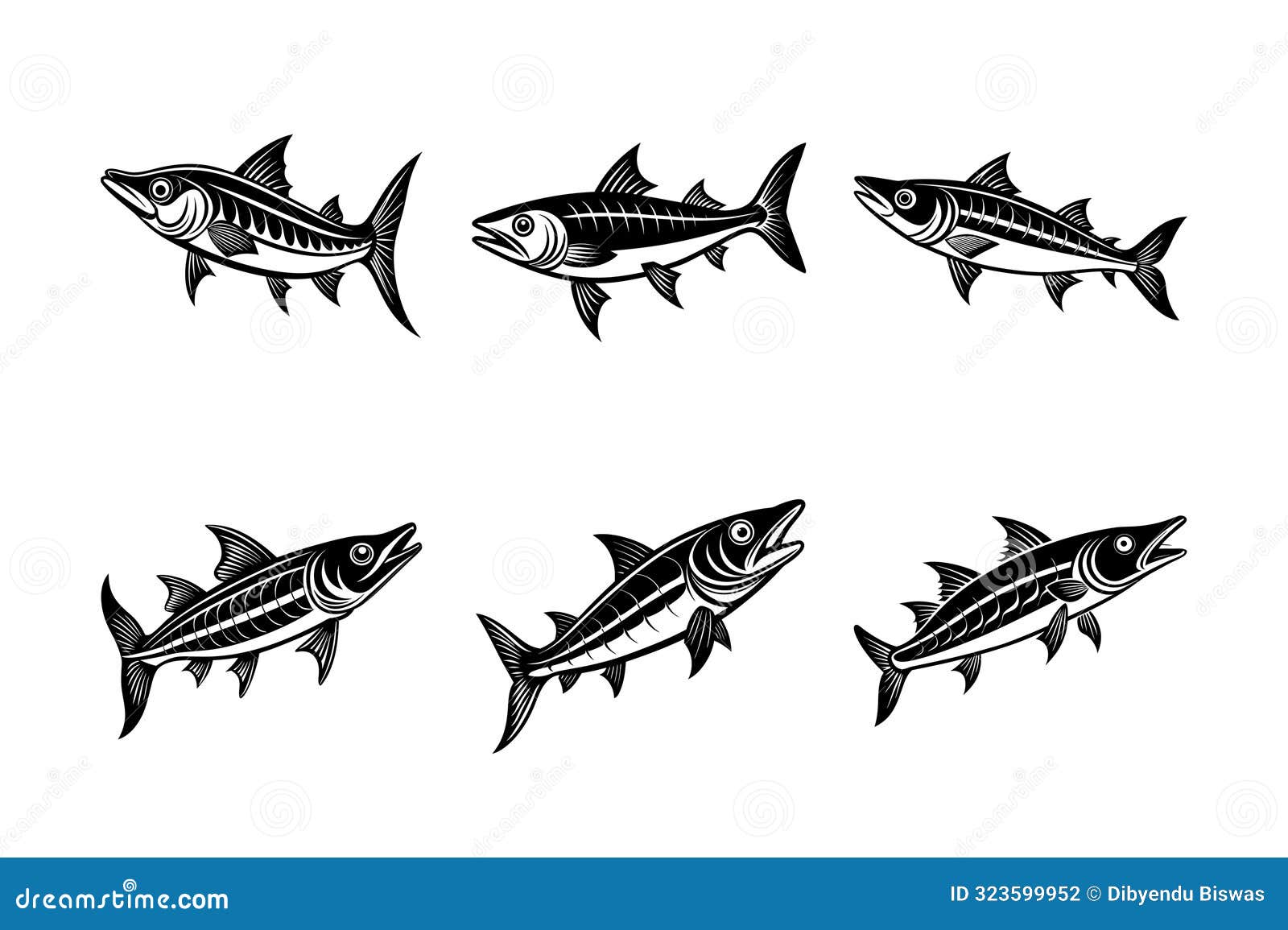 Barracuda Fish Vector Illustration Vector Illustration Stock Vector ...