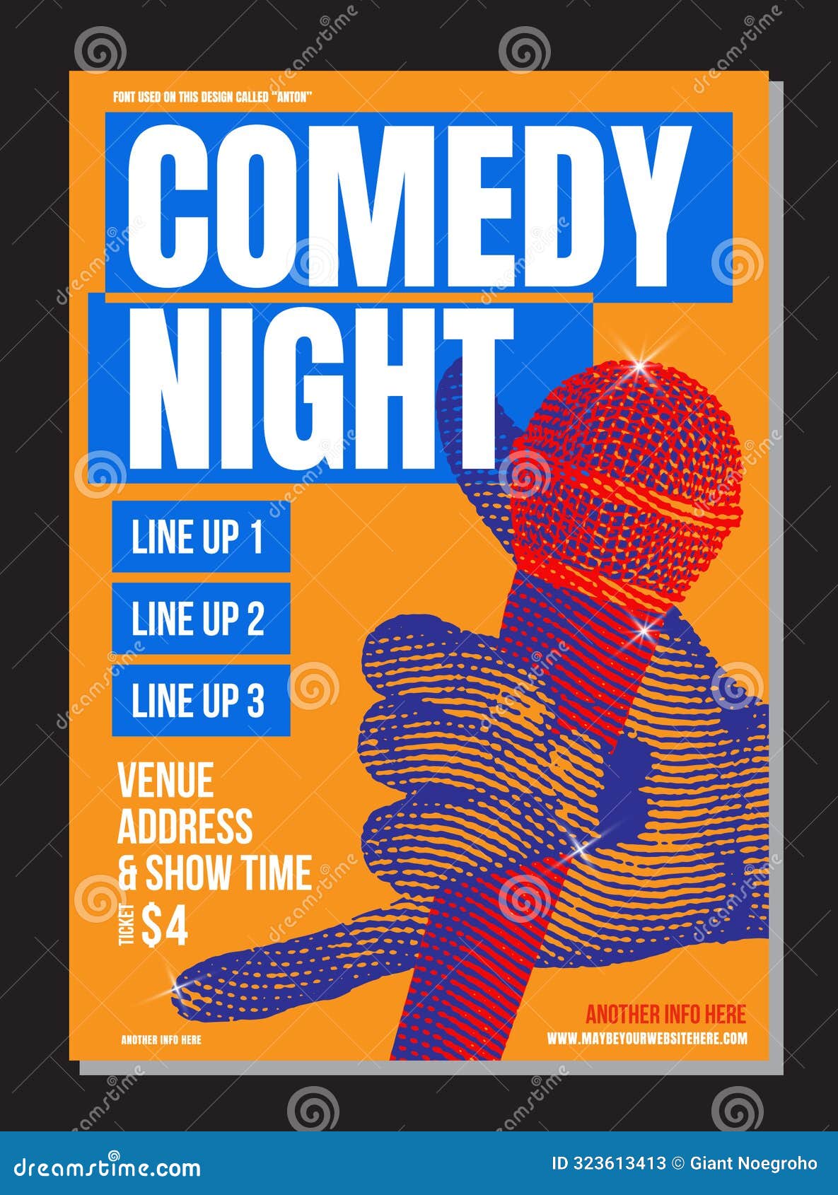 Stand Up Comedy Night Poster Template Stock Vector - Illustration of ...