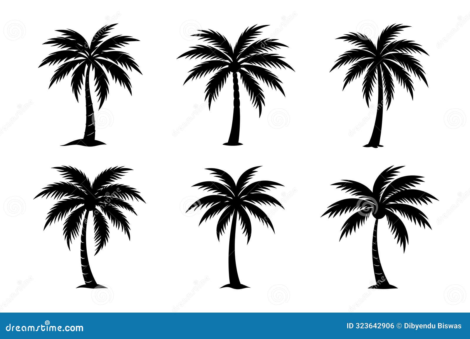 Palm Tree Black Silhouette Vector Illustration Stock Vector ...