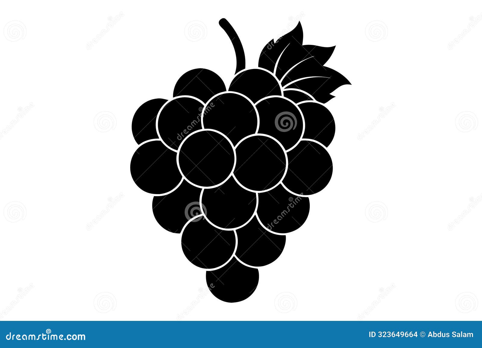 Black Grapes Silhouette Vector Illustrations Stock Illustration ...