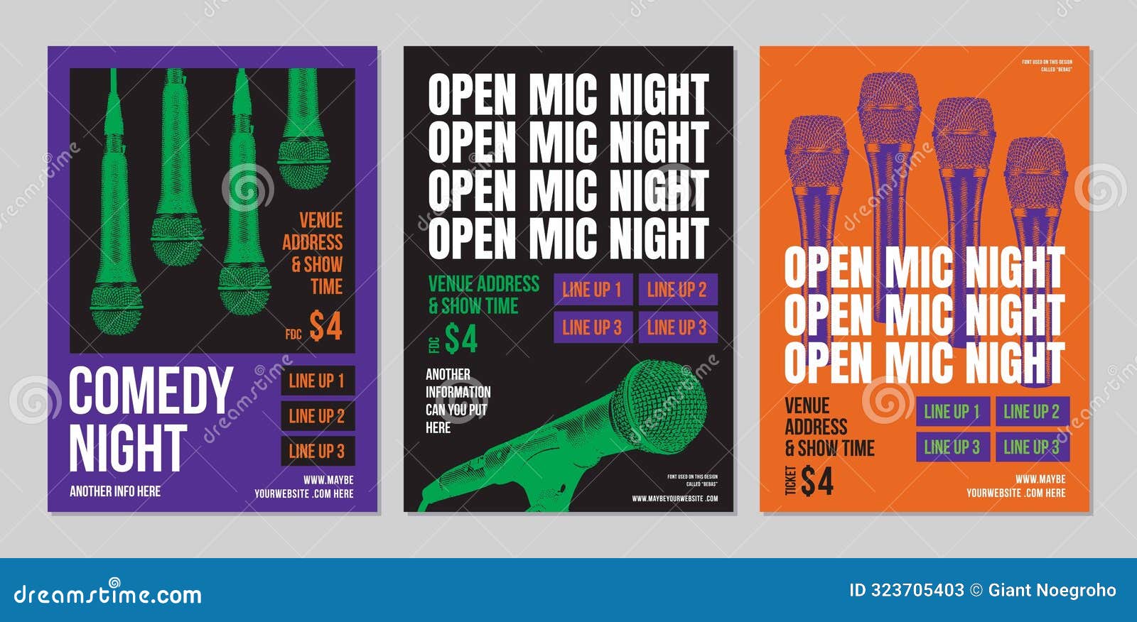 Open Mic Night Poster, Stand Up Comedy Show Poster or Flyer or Banner ...