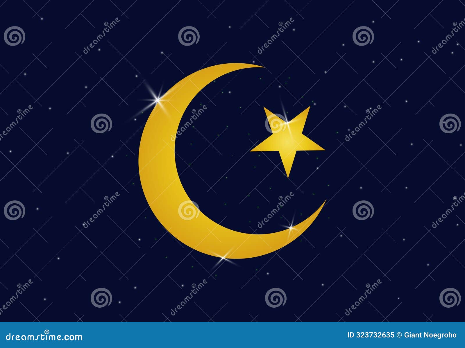 The Star and Crescent Moon Symbol of Islam Stock Illustration ...