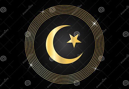 The Star and Crescent Moon Symbol of Islam Stock Illustration ...