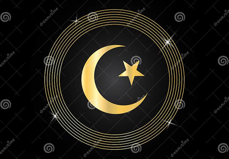 The Star and Crescent Moon Symbol of Islam Stock Illustration ...