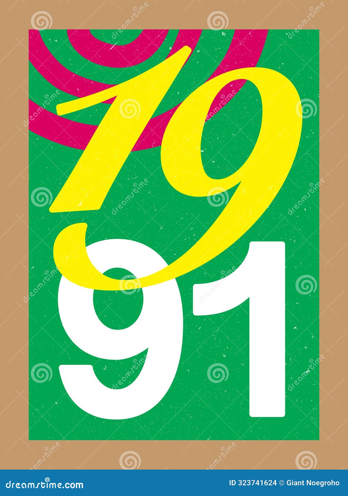 Year 1991 Poster Design Vector Illustration | CartoonDealer.com #323741624