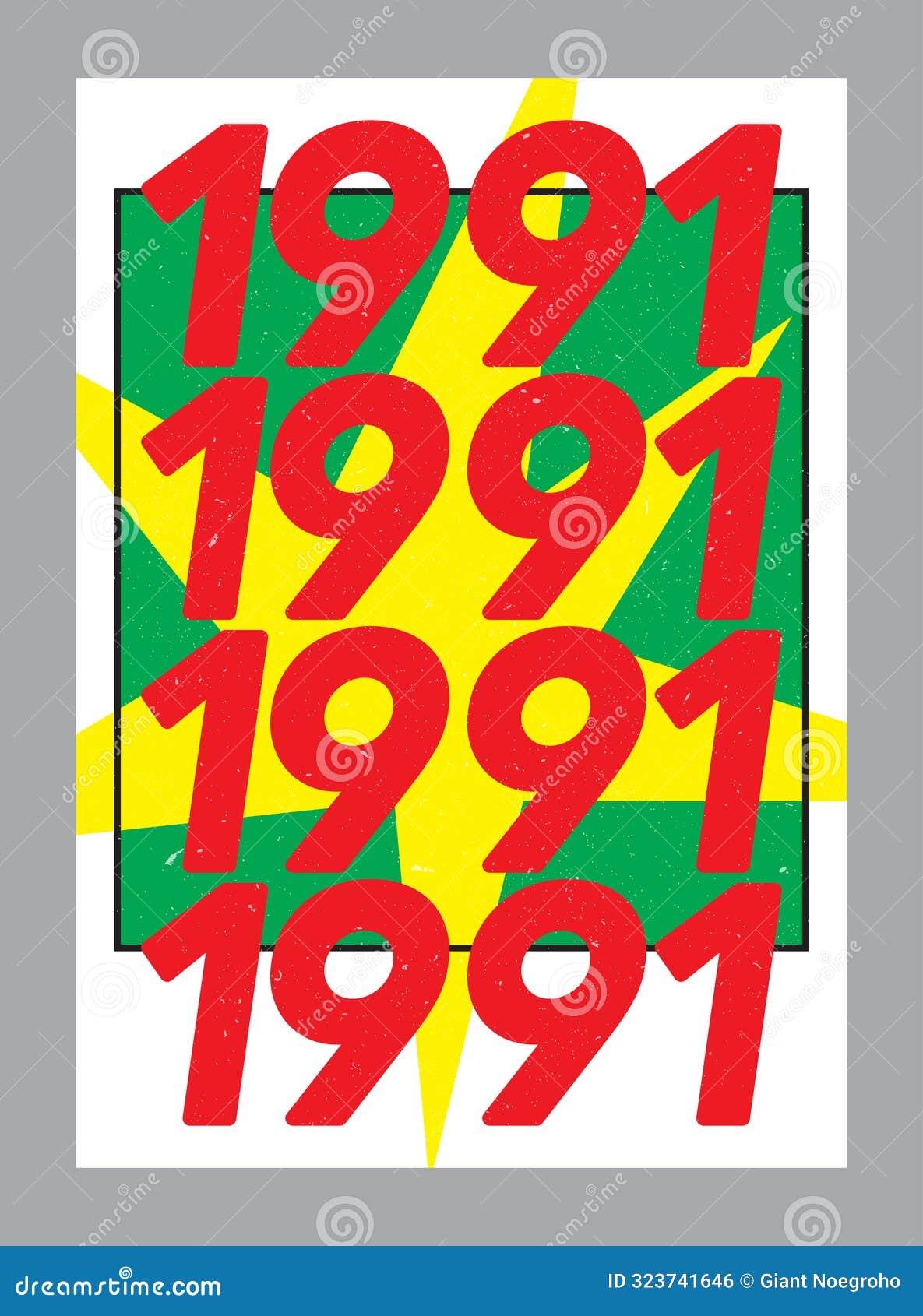 Year 1991 Poster Design Vector Illustration | CartoonDealer.com #323741646