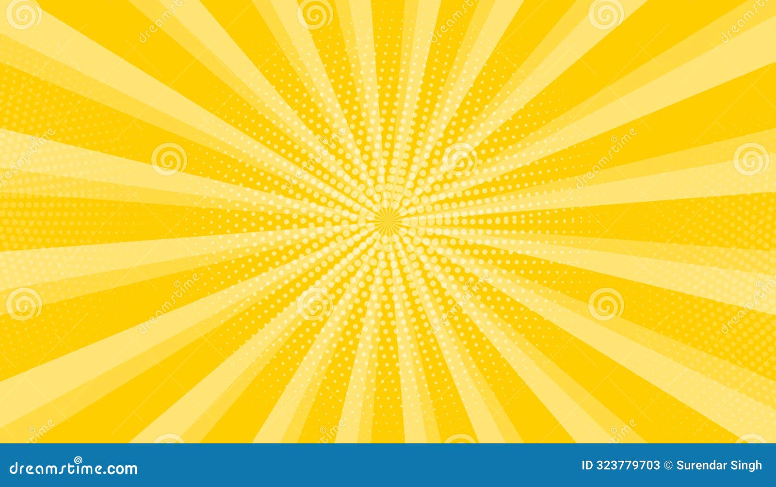 Yellow Abstract Background with Light of Sunburst. Yellow Starburst ...