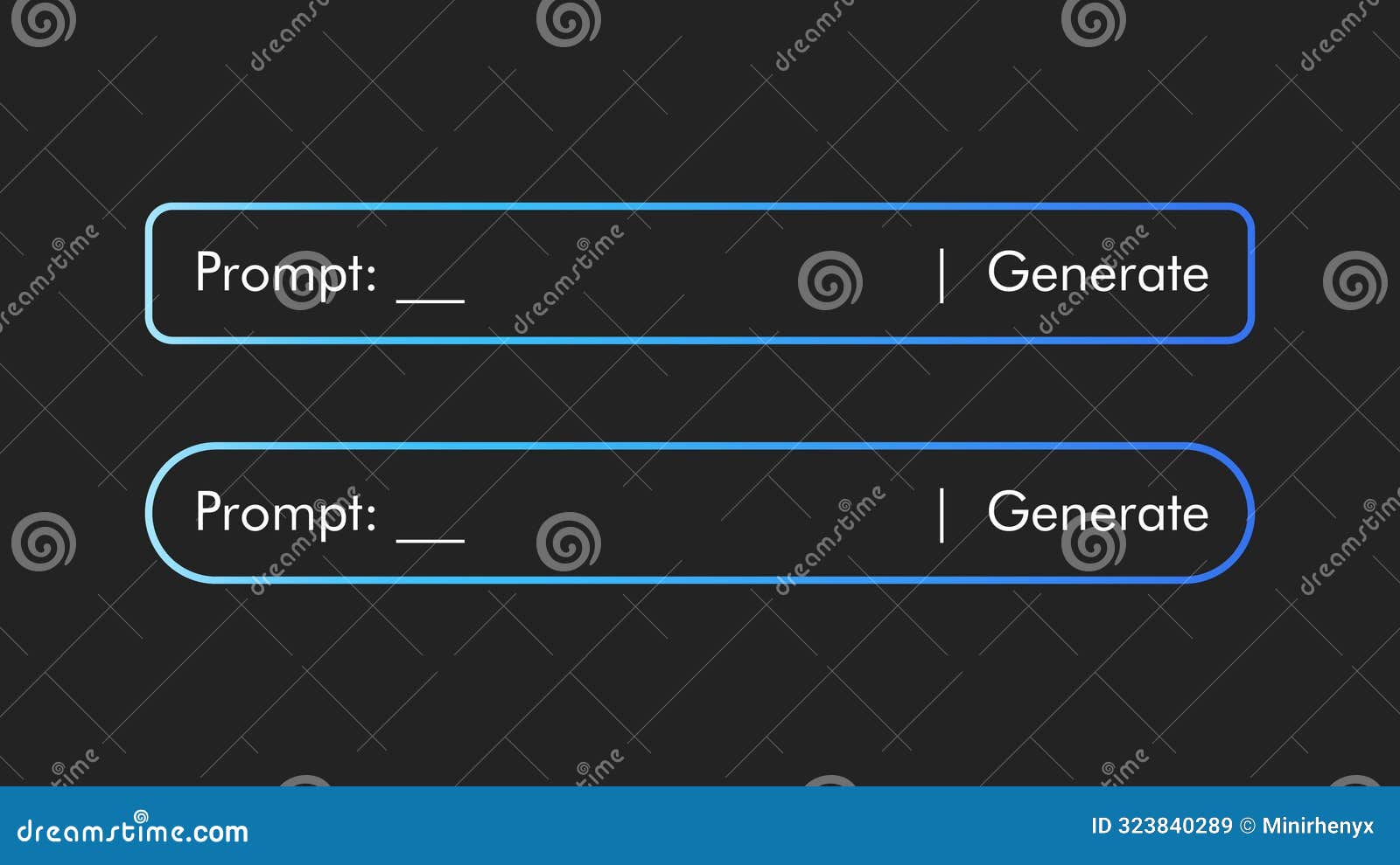 Generative AI Neon Prompt Bar Cartoon Vector | CartoonDealer.com #323840289