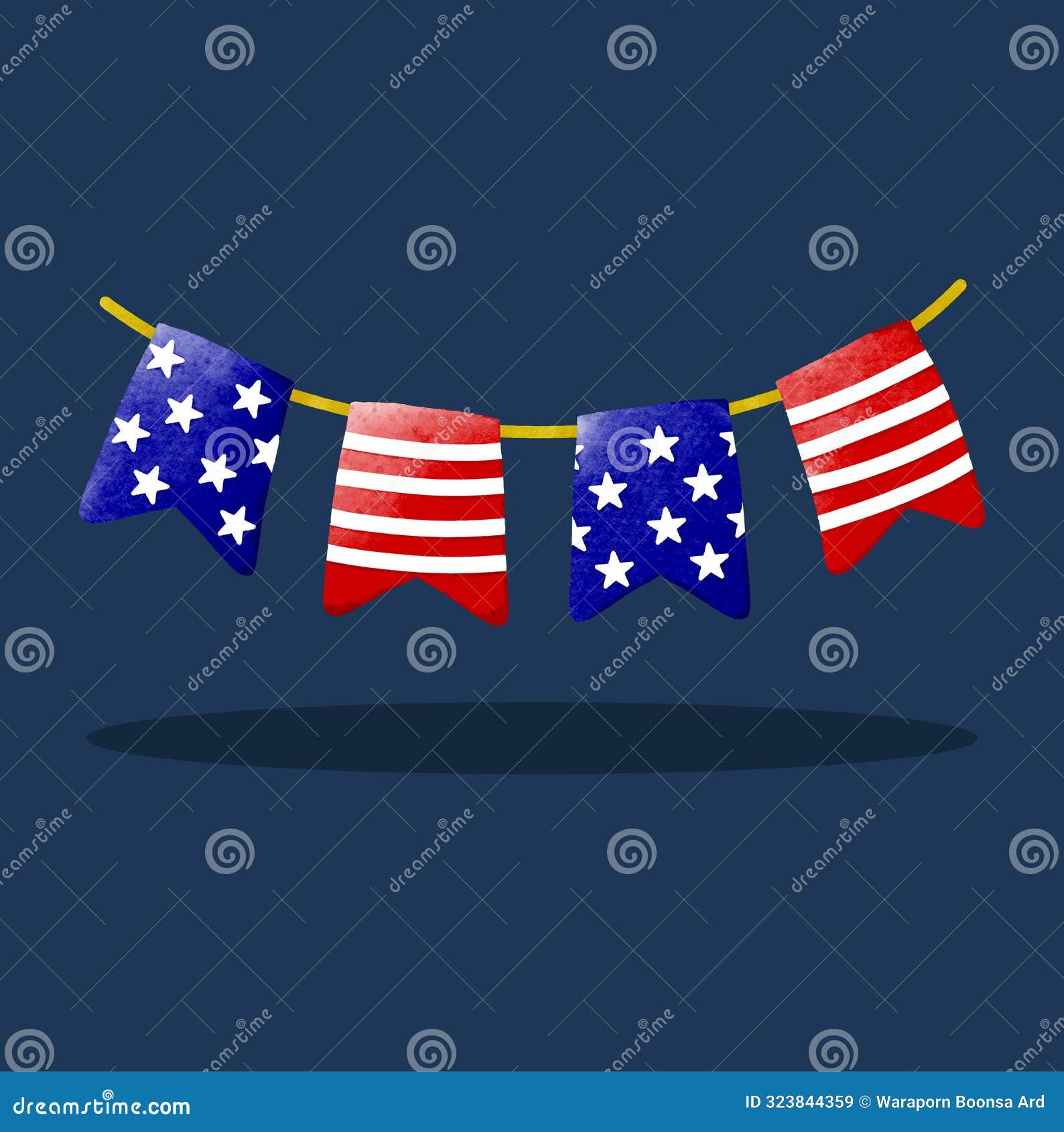 American Party Flag for Independence Day. Stock Illustration ...