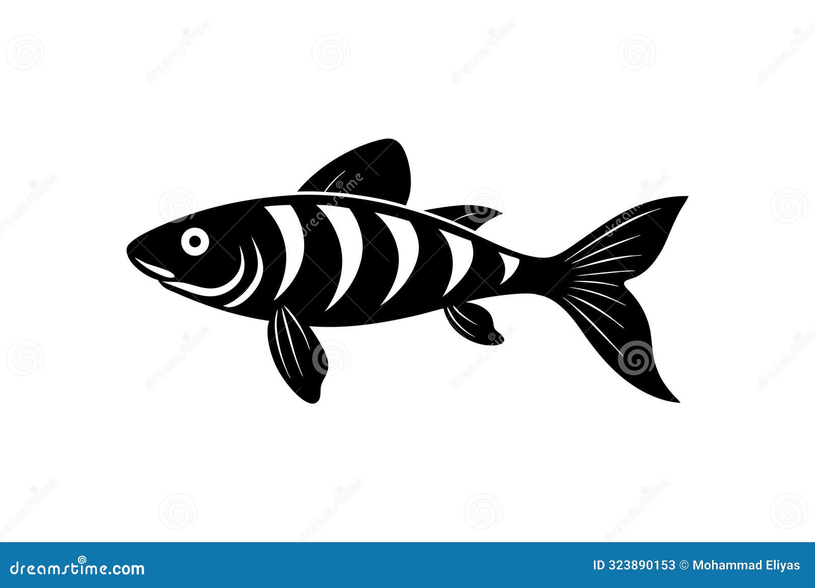 Zebrafish Silhouette Black Color Vector Illustration Stock Illustration ...