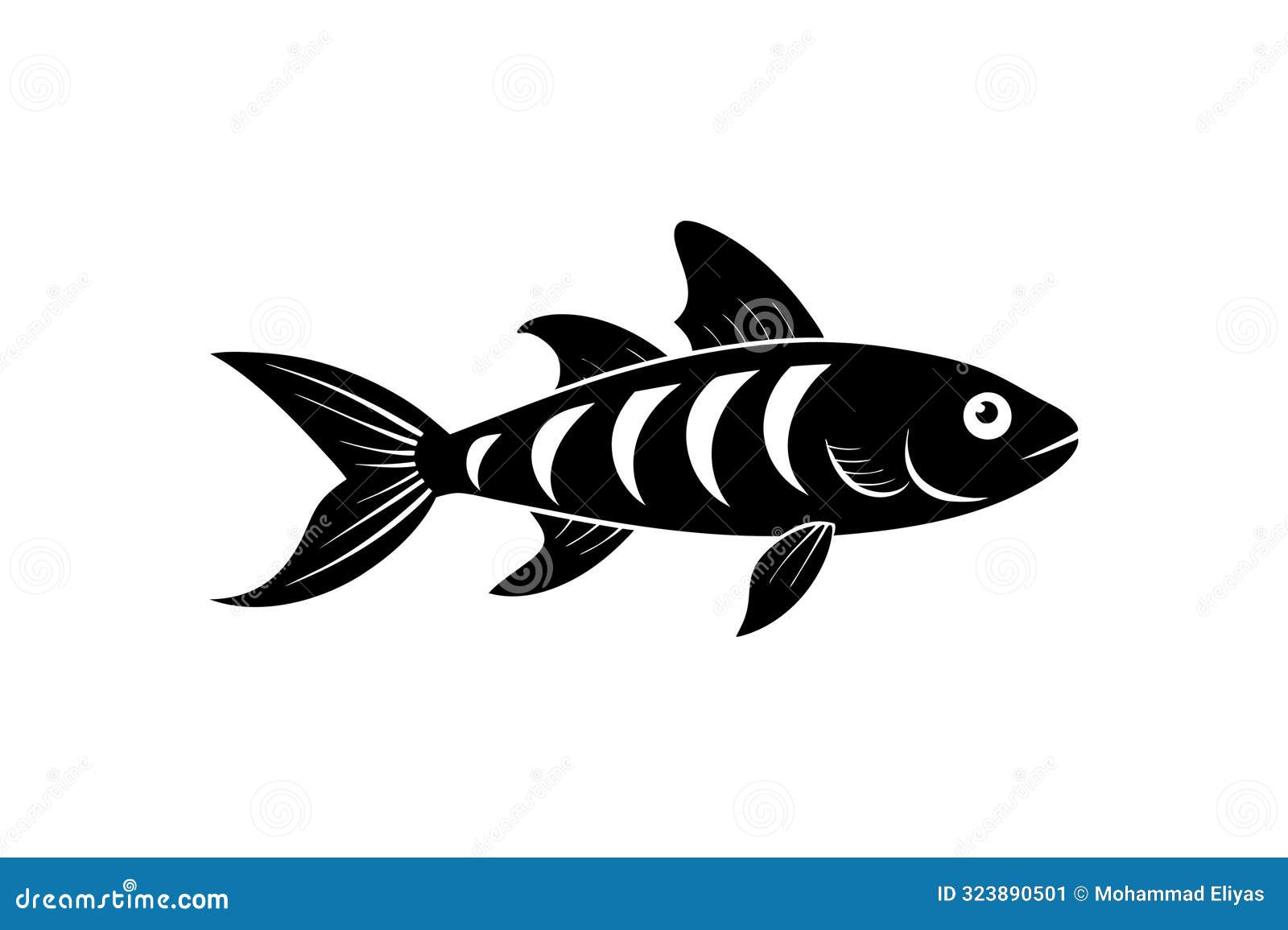 Zebrafish Silhouette Black Color Vector Illustration Stock Illustration ...