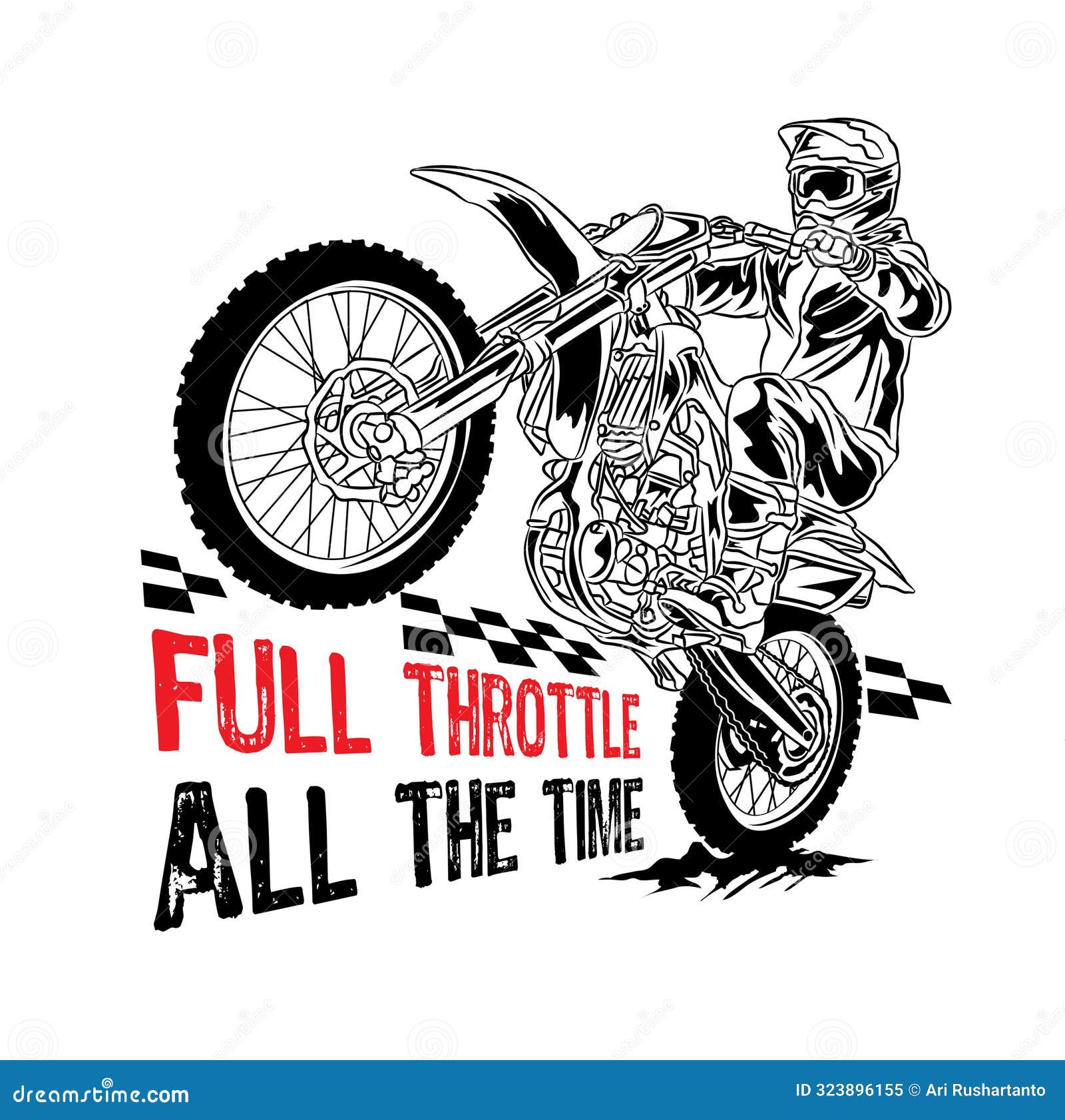 Motocross Enduro Climb Vector Illustration for T Shirt Design and ...