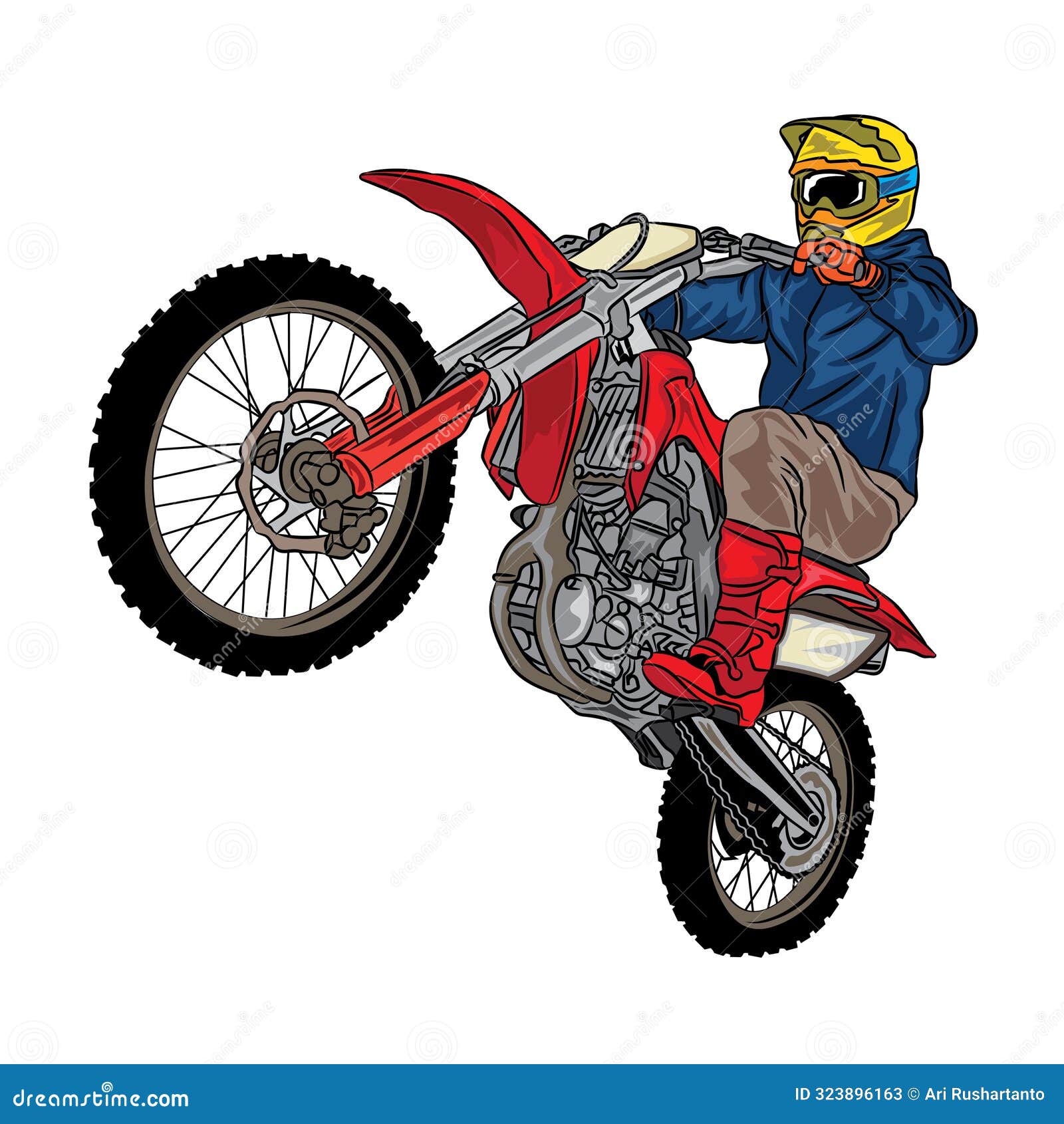 Motocross Enduro Racer Cartoon Vector | CartoonDealer.com #83272463
