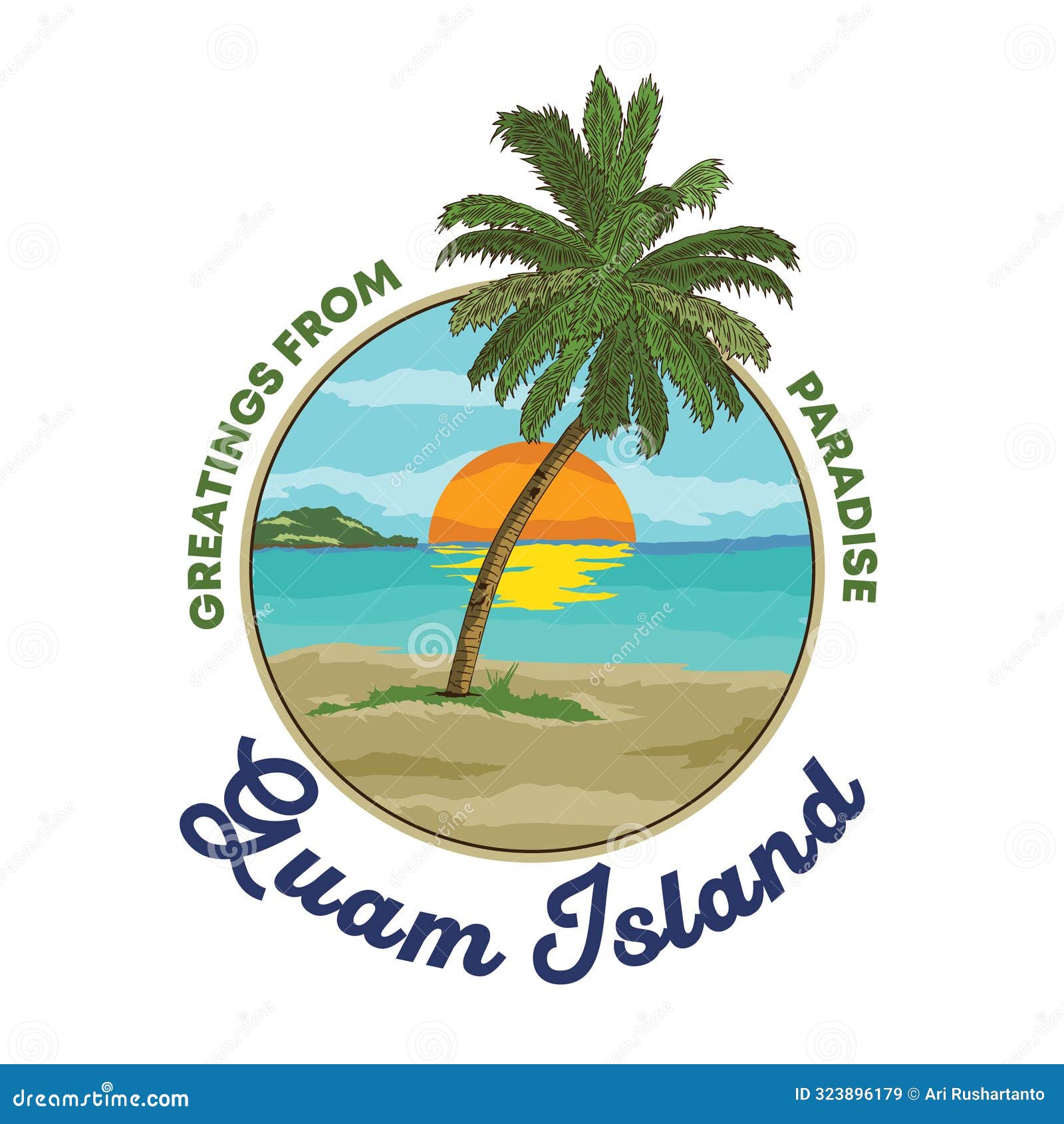 Guam Map Design With 3D Style. Blue Guam Map And National Flag. Simple ...