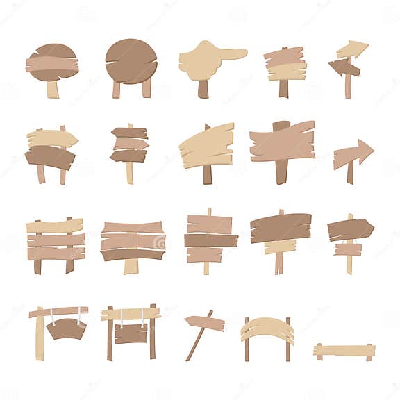 Wodden Sign Board Illustration Stock Vector - Illustration of signpost ...