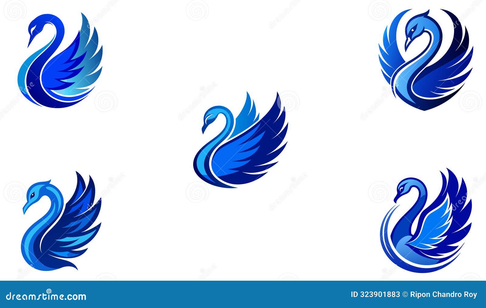 Blue swan mark logo file stock illustration. Illustration of logo ...
