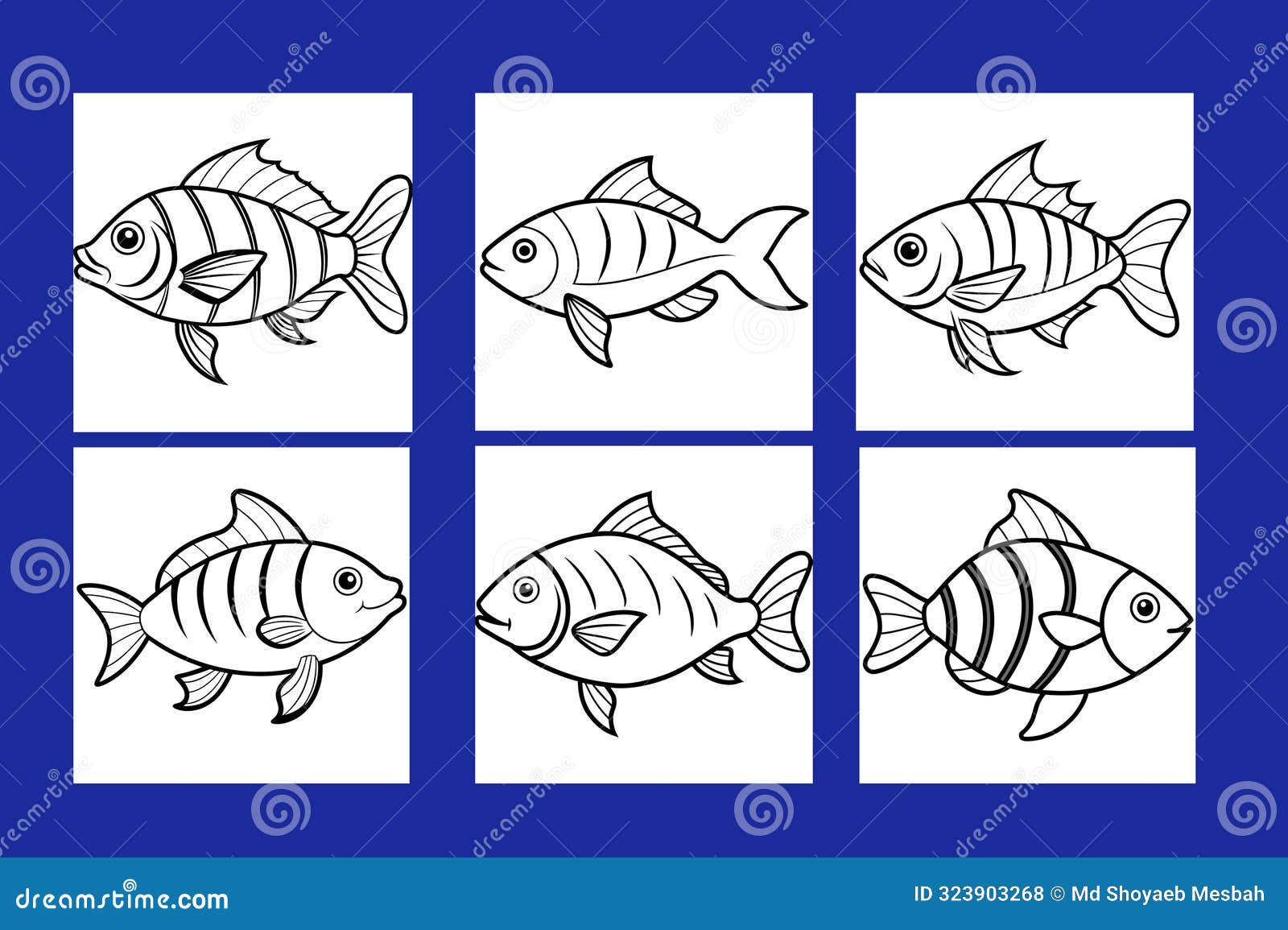 Turning Fish Vector Illustration in Full Color Files Stock Illustration ...
