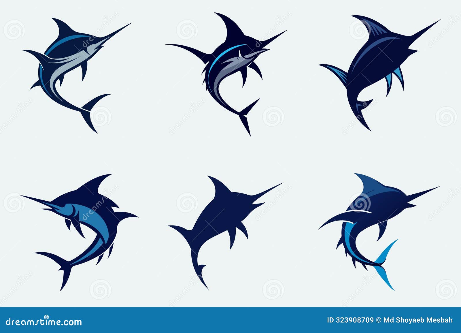 Marlin Fish Deep Sea Fishing Symbol Vector Files Stock Illustration ...