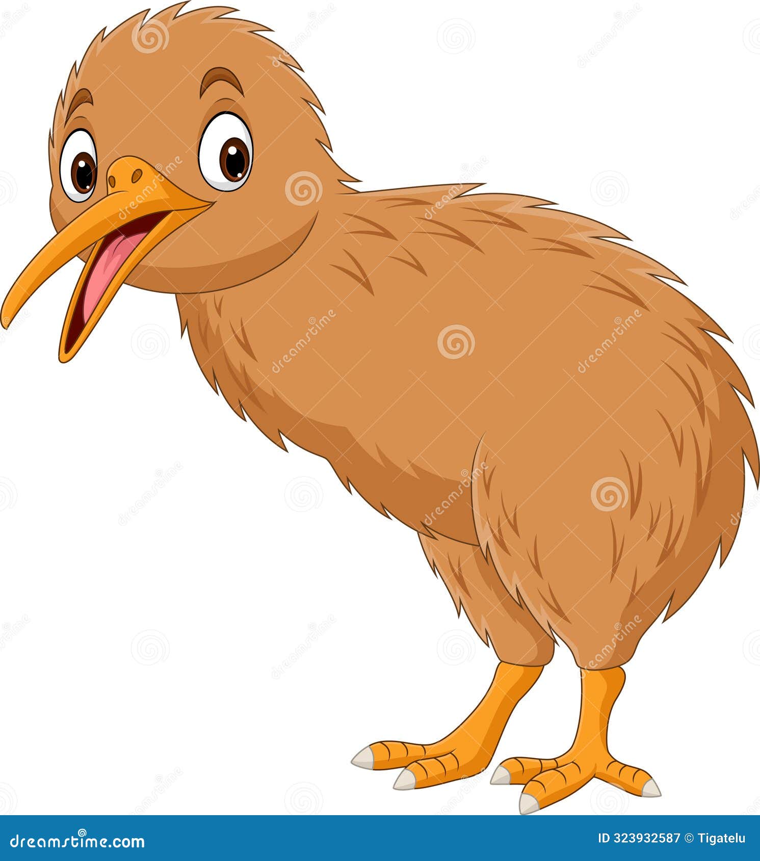 Illustration of Cartoon Happy Kiwi Bird Stock Vector - Illustration of ...