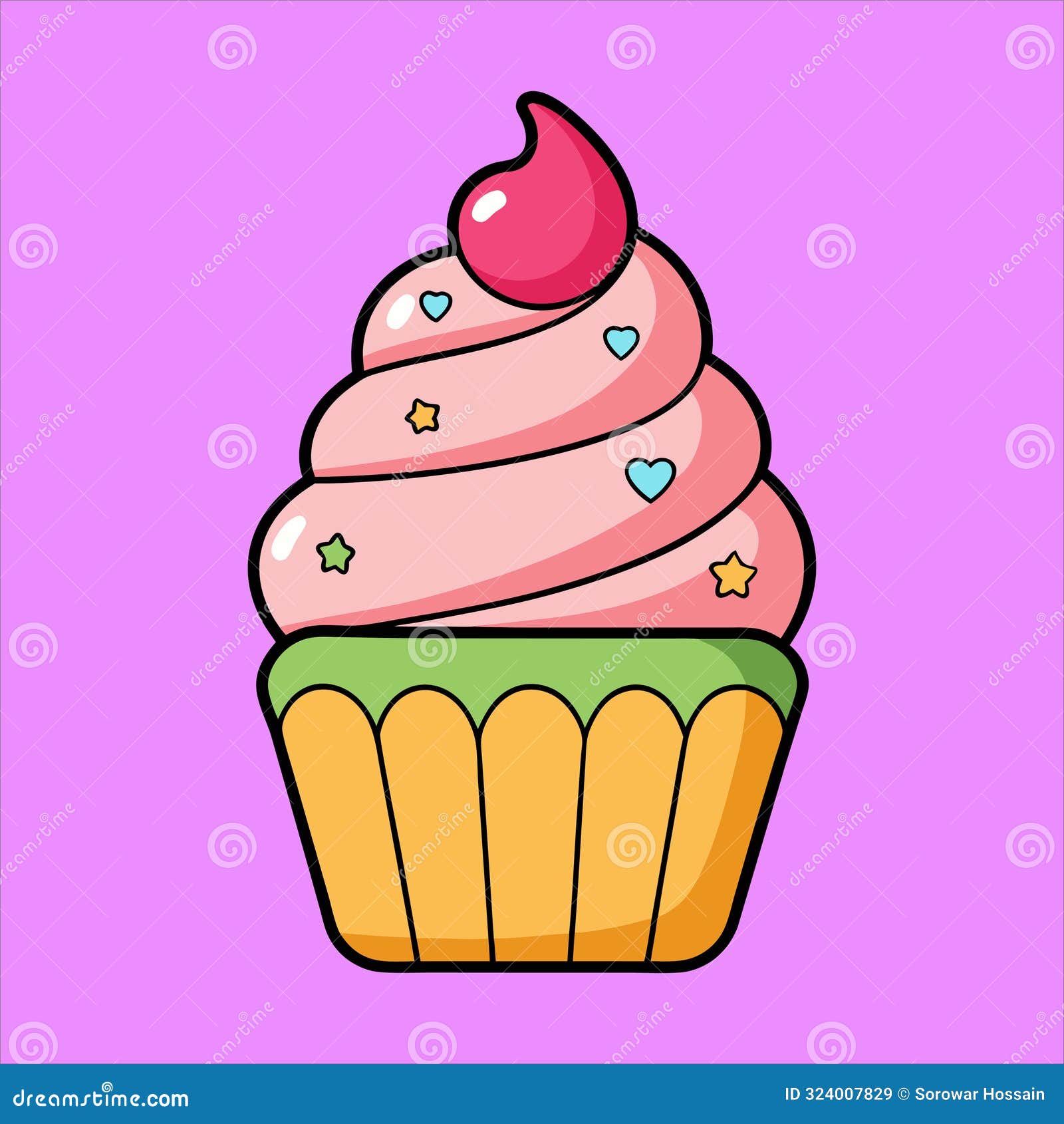 Lollipop Swirl Cupcake Design Vector Illustration Stock Illustration ...
