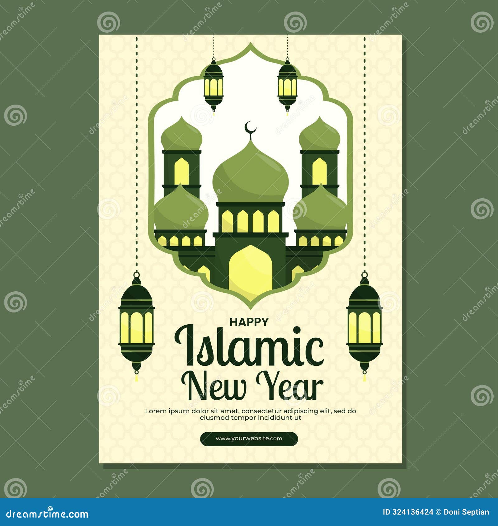 1st Muharram 1446 Hijri Calendar Vector | CartoonDealer.com #323090604