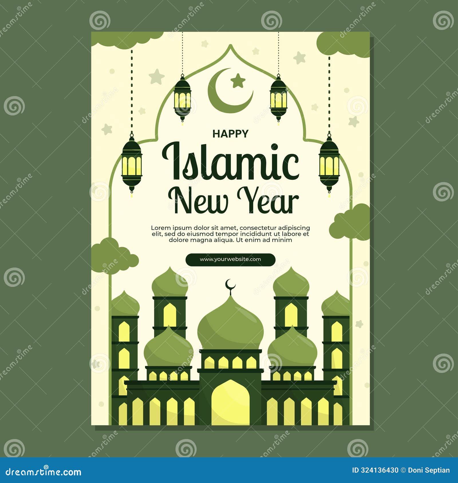 1st Muharram 1446 Hijri Calendar Vector | CartoonDealer.com #323090604