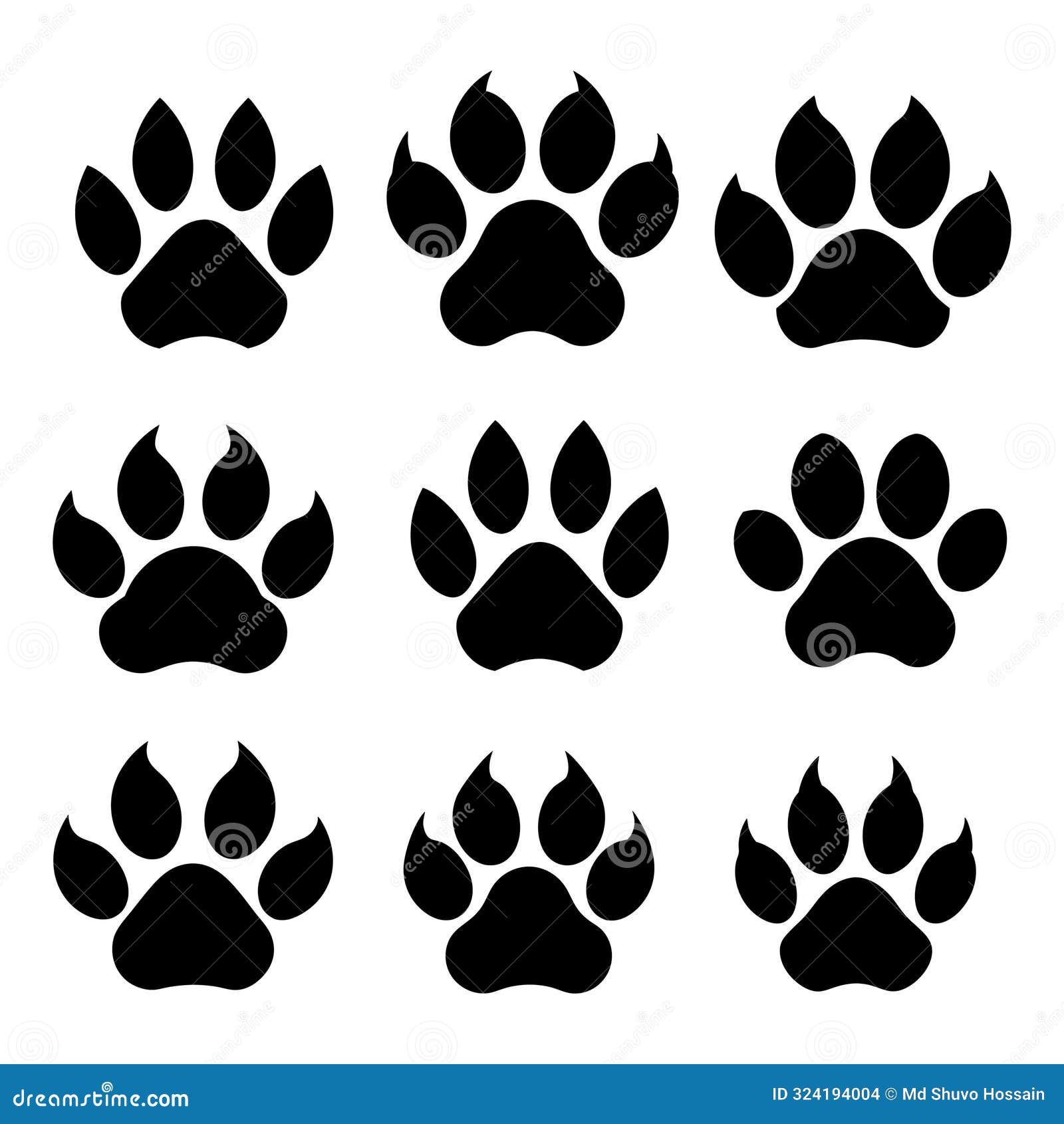 Animal Foot Print Logo Icon Logo Vector Art Illustration Stock ...