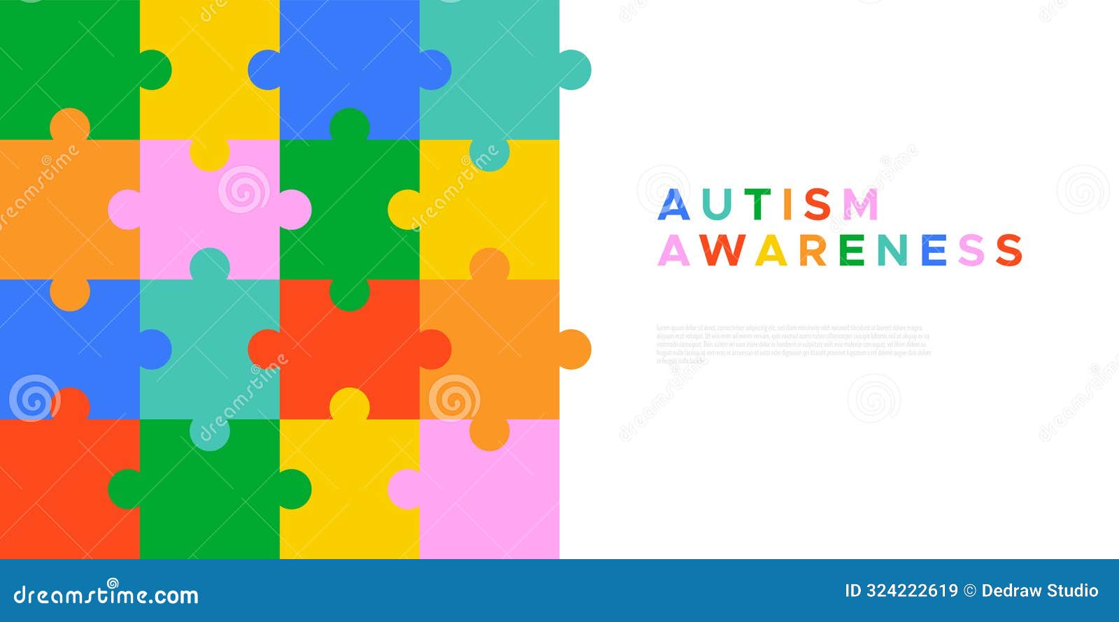 Autism Awareness Web Template Illustration Stock Vector - Illustration ...