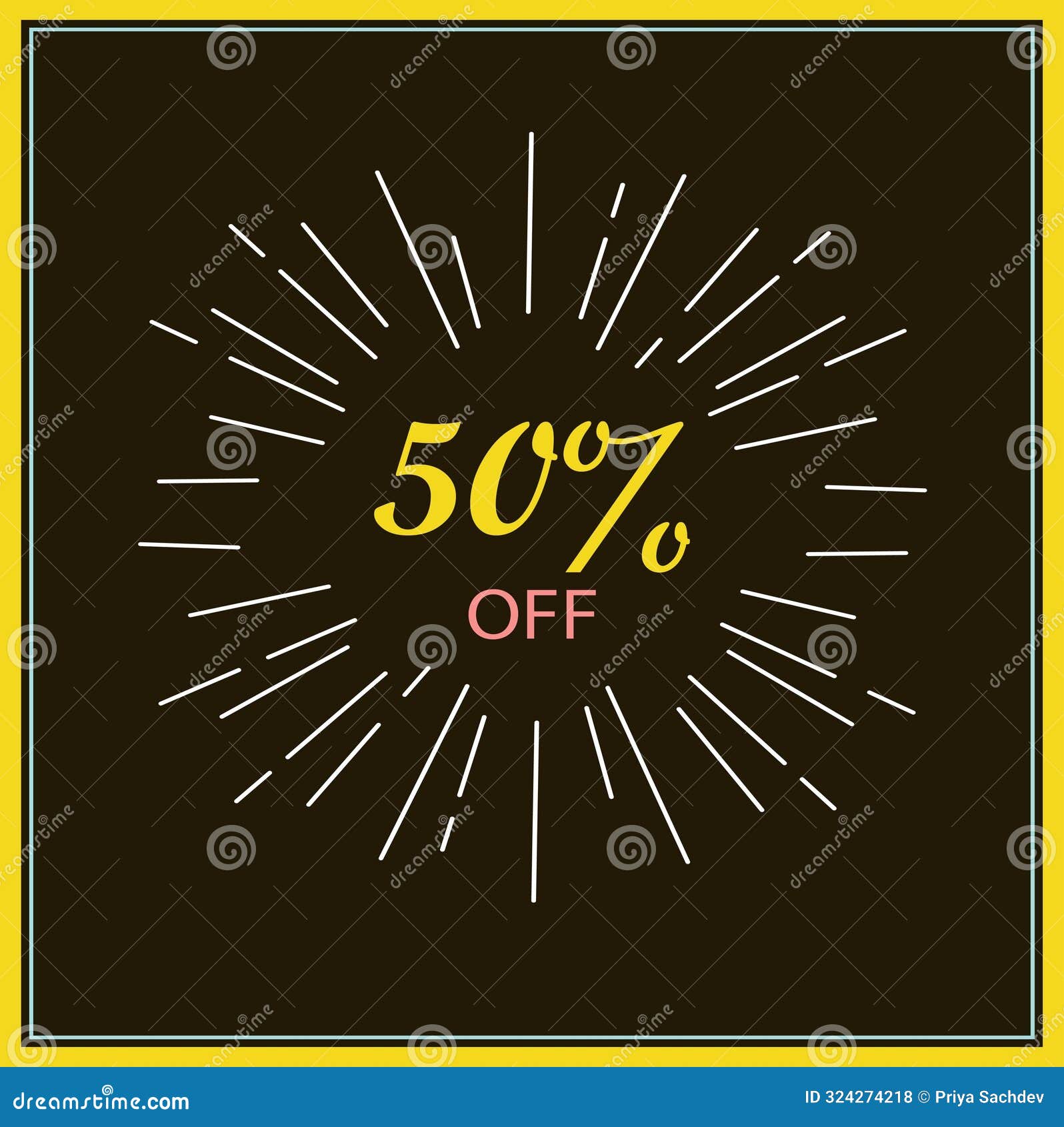 50 Percent Off Discount Post Design Stock Vector - Illustration of ...