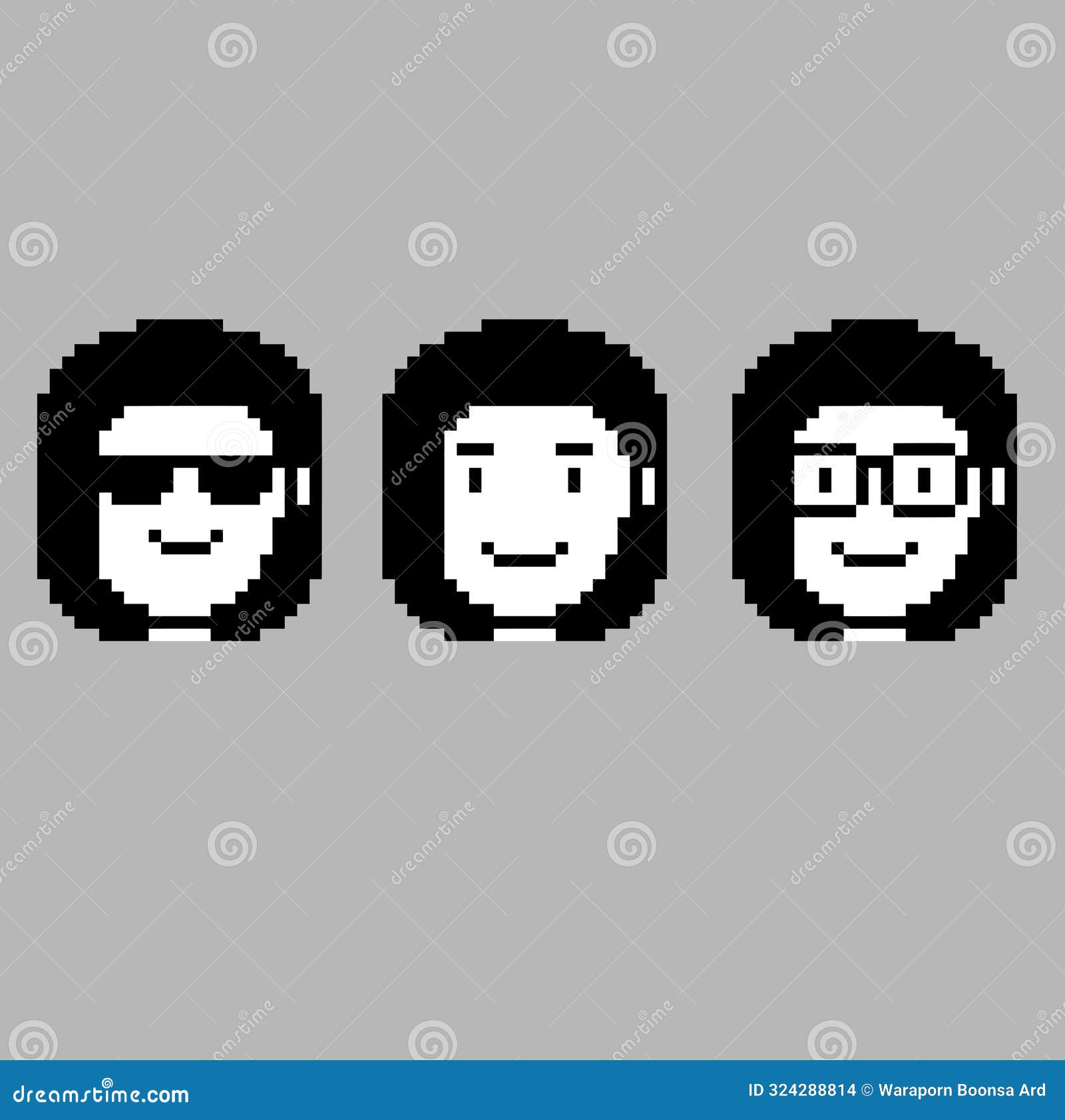 Male Pixel Art Character Logo Icon Vector. Pixel Art Cartoon. Stock ...
