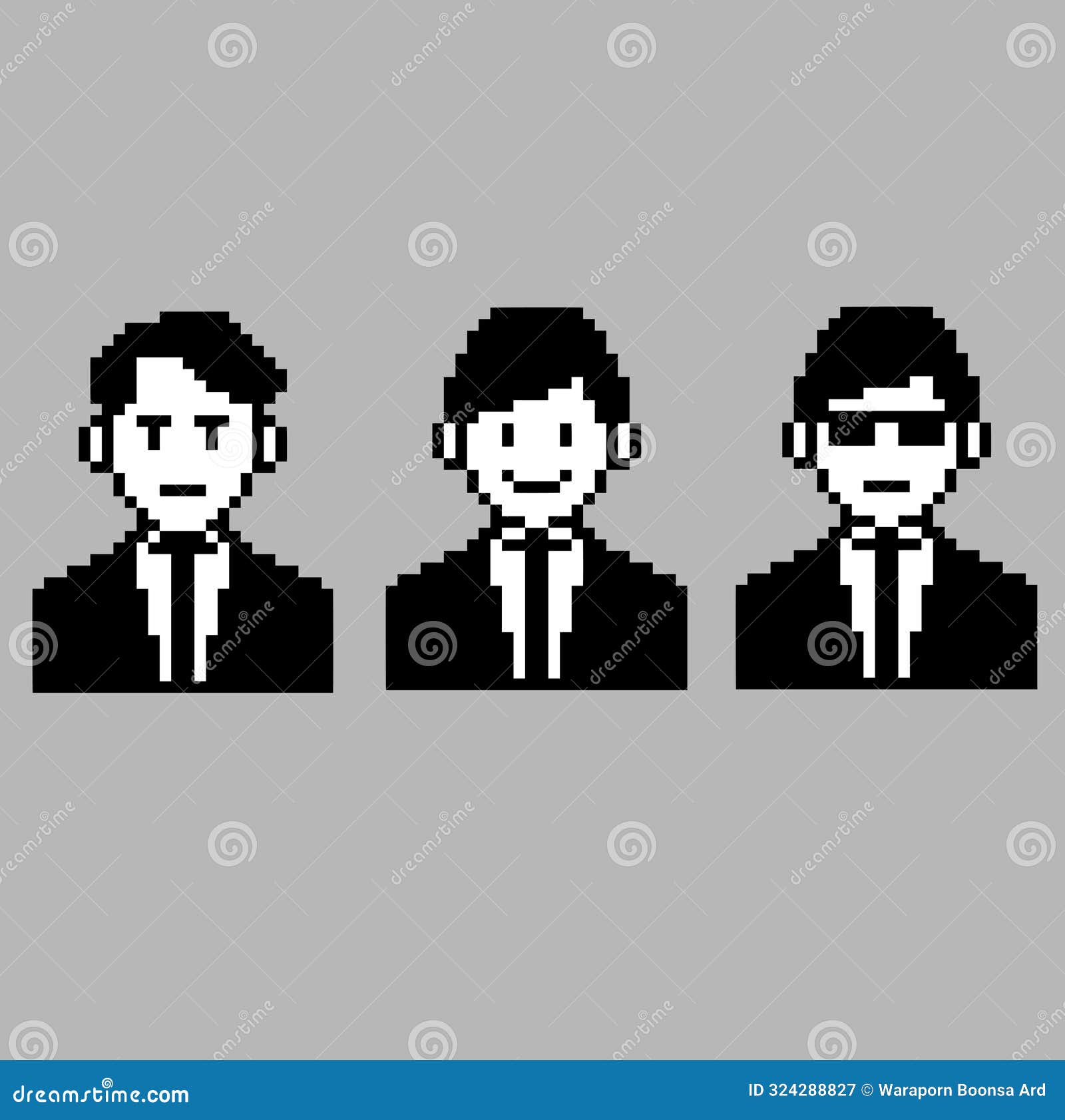 Male Pixel Art Character Logo Icon Vector. Pixel Art Cartoon. Stock ...