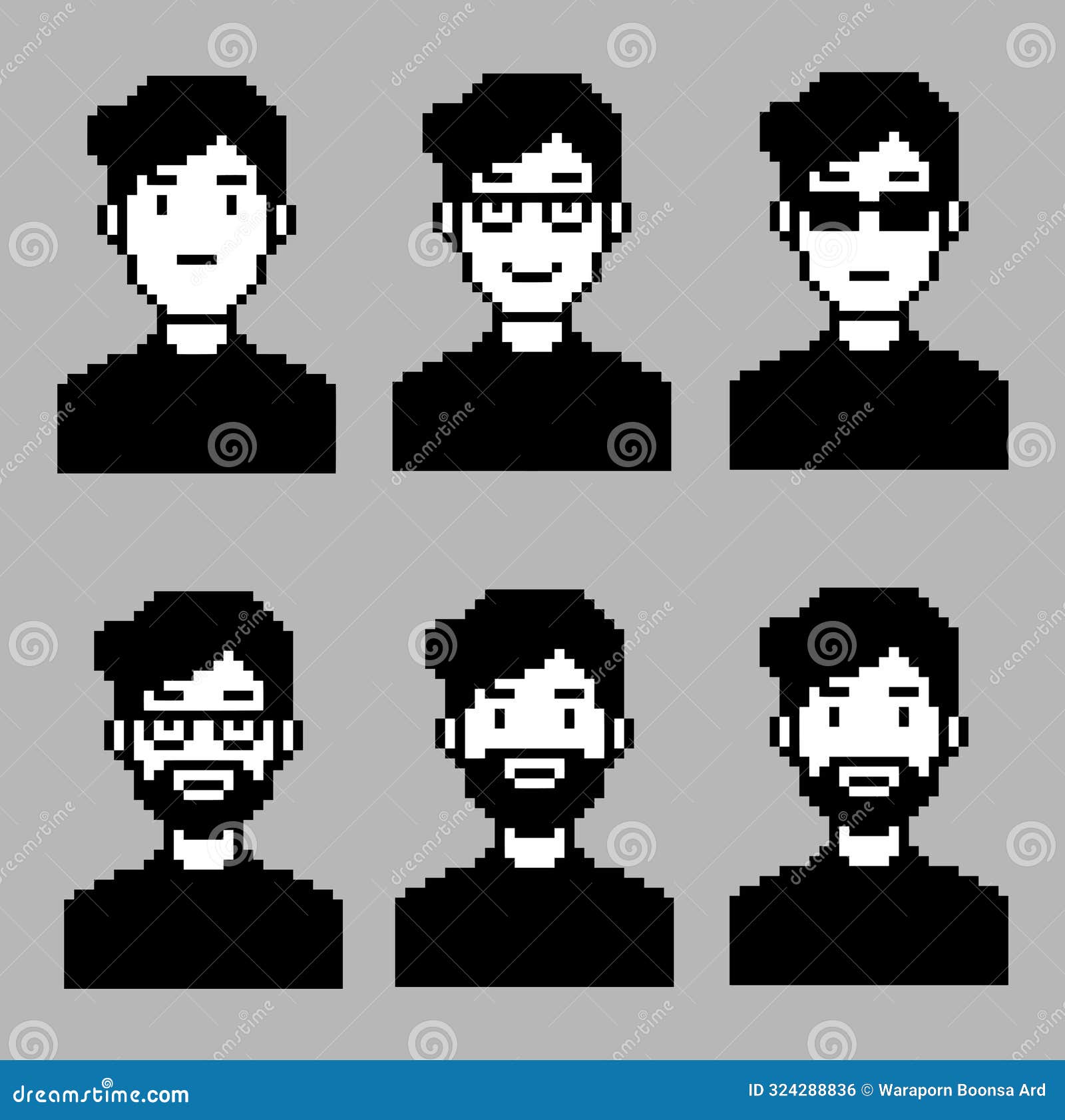 Male Pixel Art Character Logo Icon Vector. Pixel Art Cartoon. Stock ...