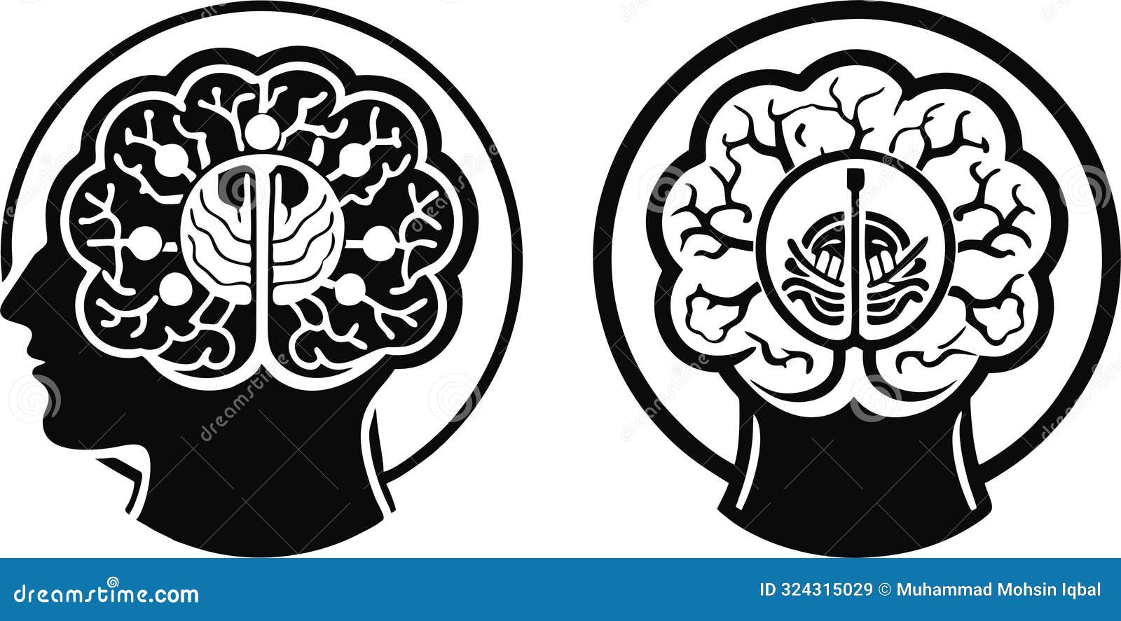 Two Heads of a Person Icon Silhouette Stock Vector - Illustration of ...