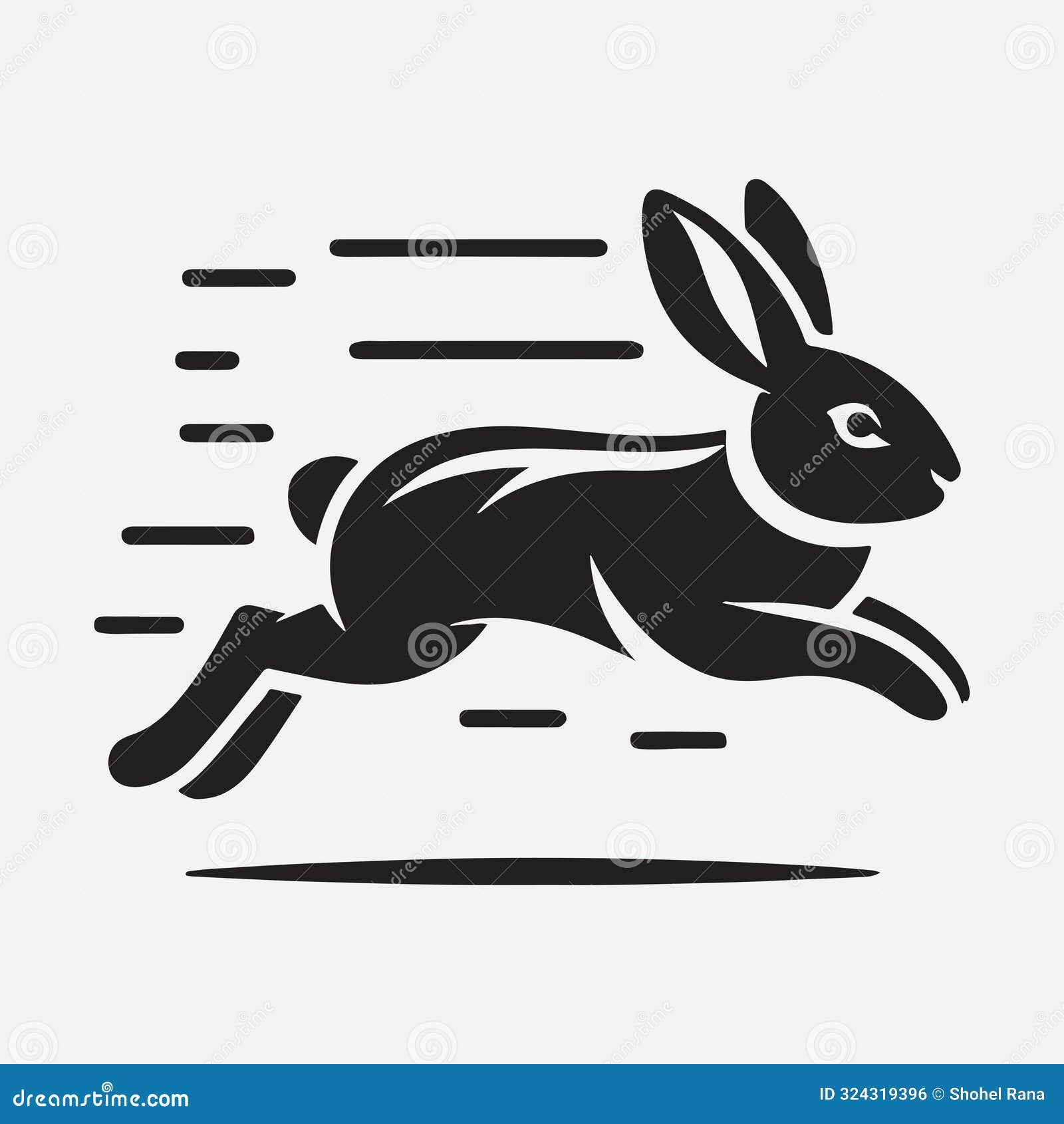 Dynamic Rabbit Jumping Silhouette Icon: Perfect for Modern Designs and ...